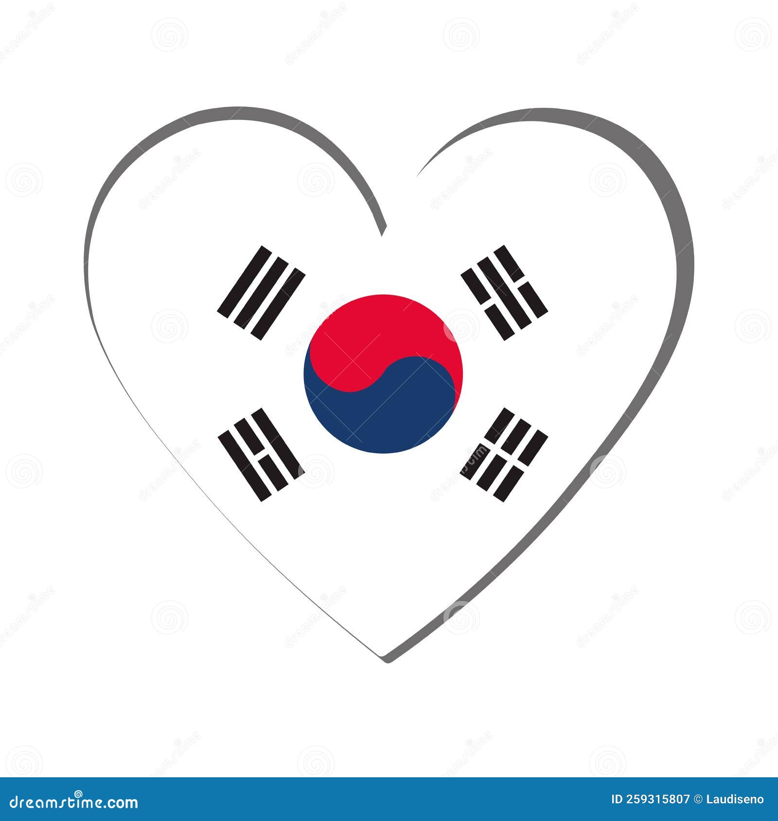 Isolated Heart Shape with the Flag of South Korea Vector Stock Vector ...