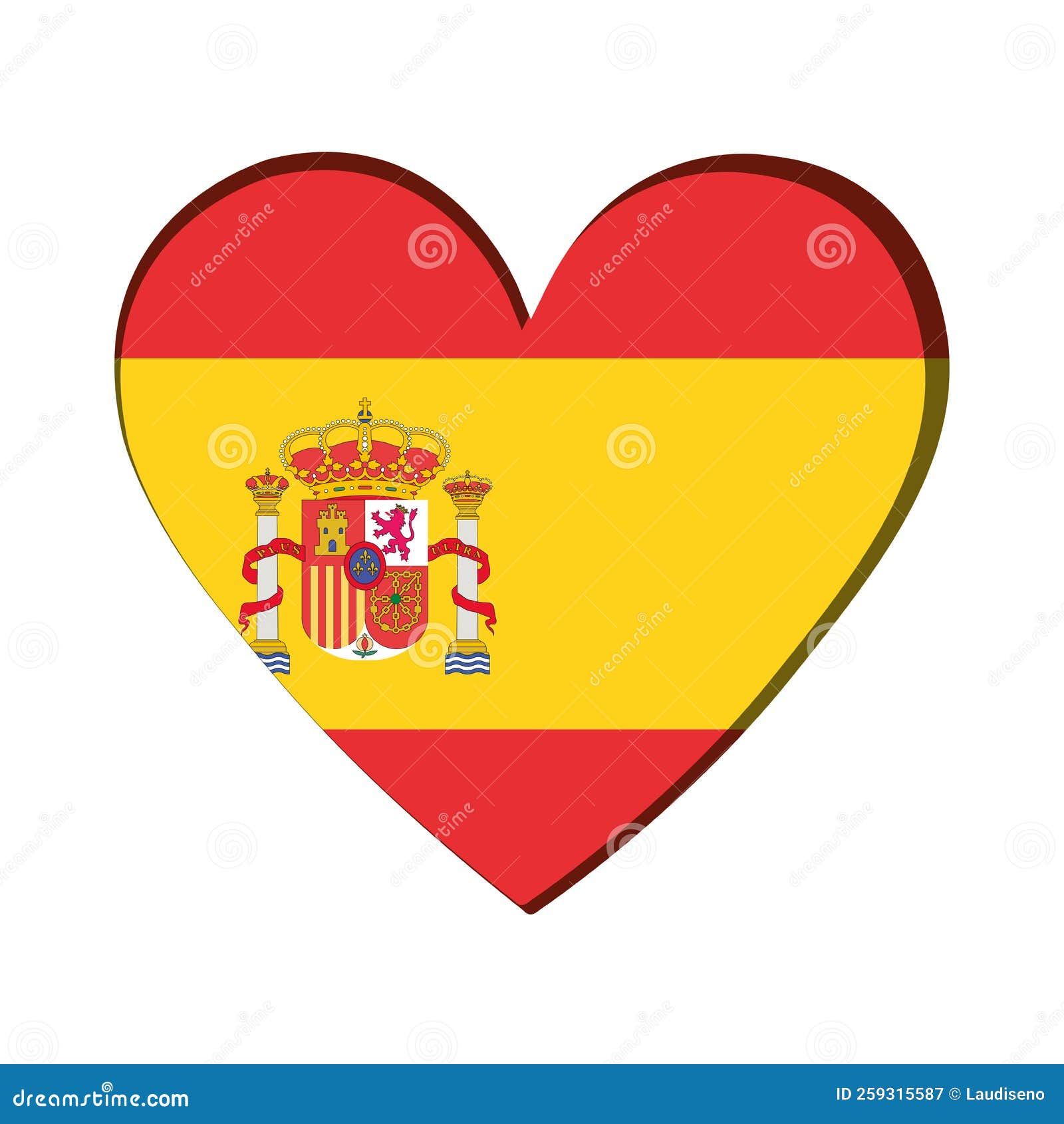 Isolated Heart Shape with the Flag of Spain Vector Stock Vector ...