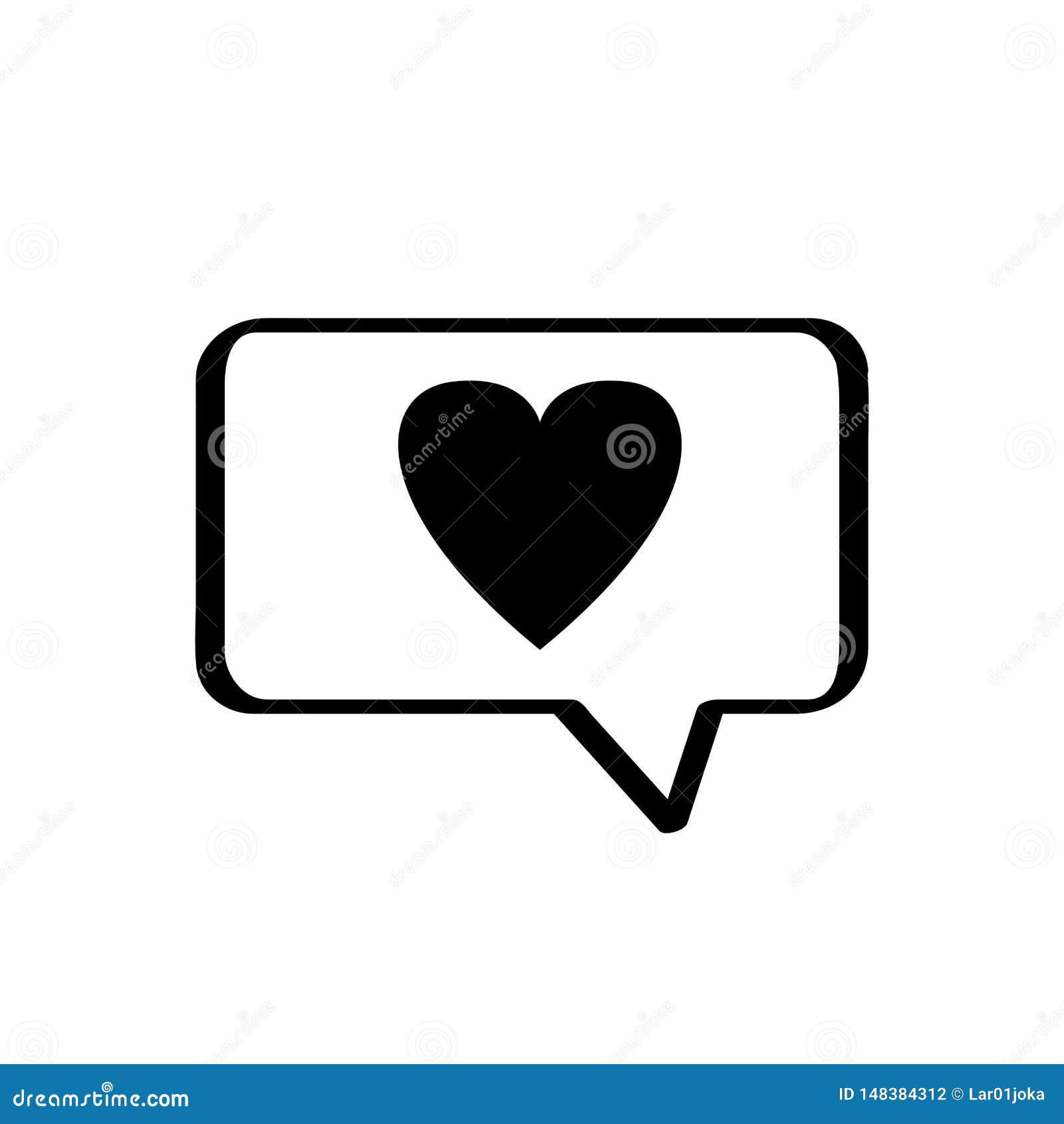 Isolated Heart Shape Icon on a Bubble Chat Stock Vector - Illustration ...