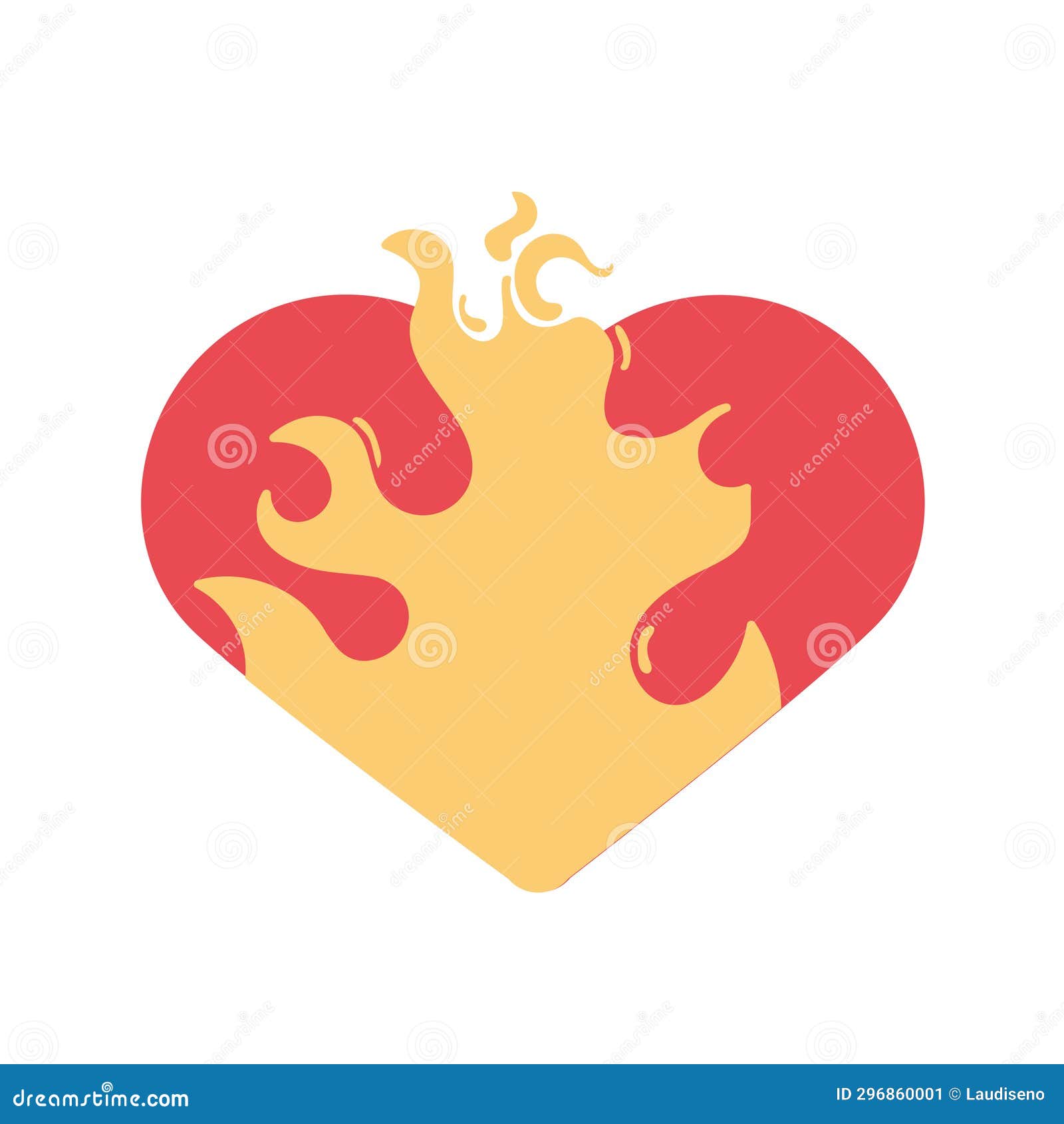 Isolated Heart Shape Icon with Fire Vector Stock Vector - Illustration ...