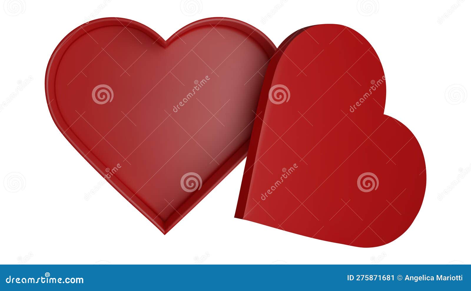 Isolated Heart Shaped Box. 3d Heart Shaped Box Realistic Illustration ...