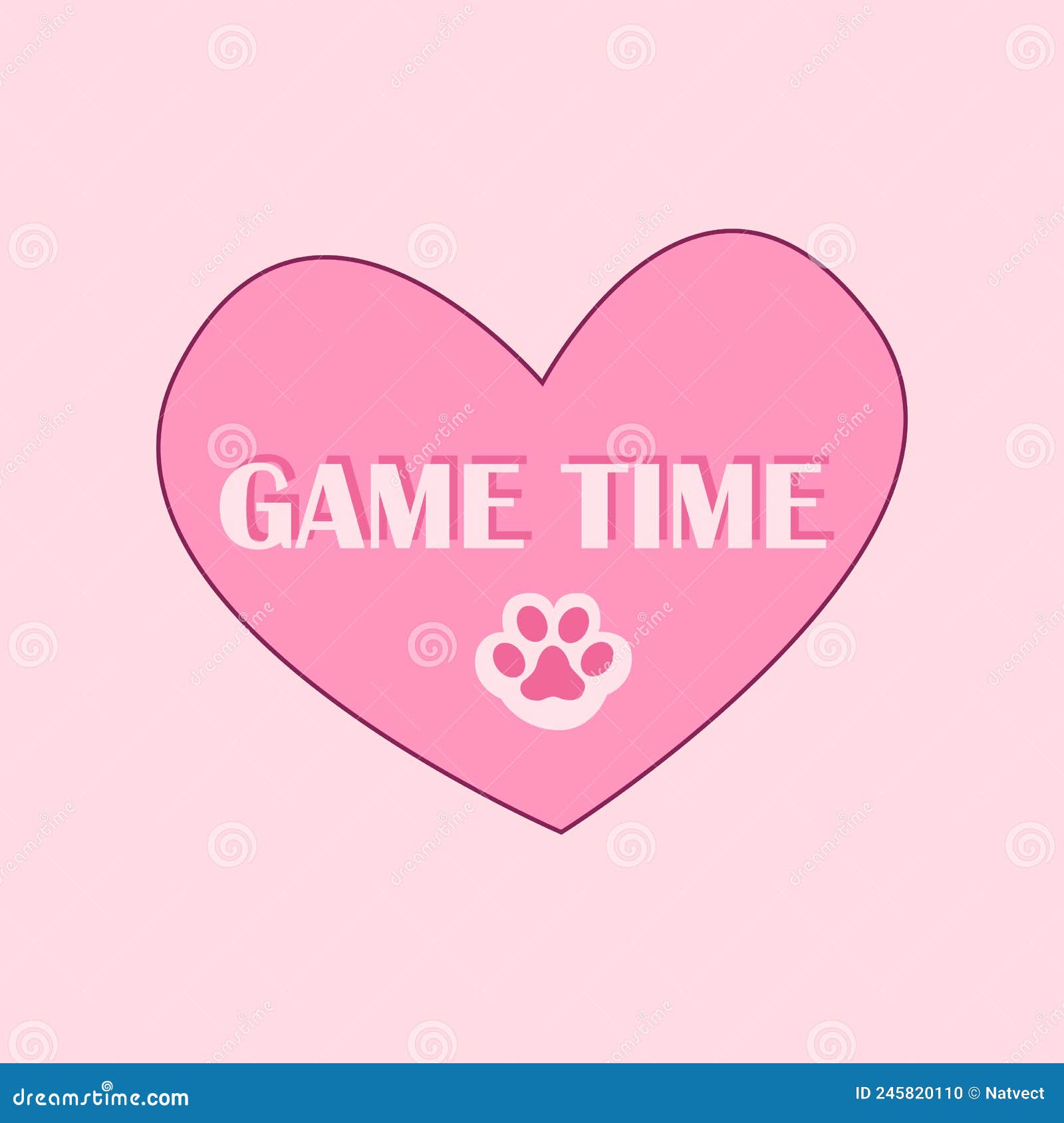Isolated Heart-shaped Sign Game Time. Gaming Concept Vector ...