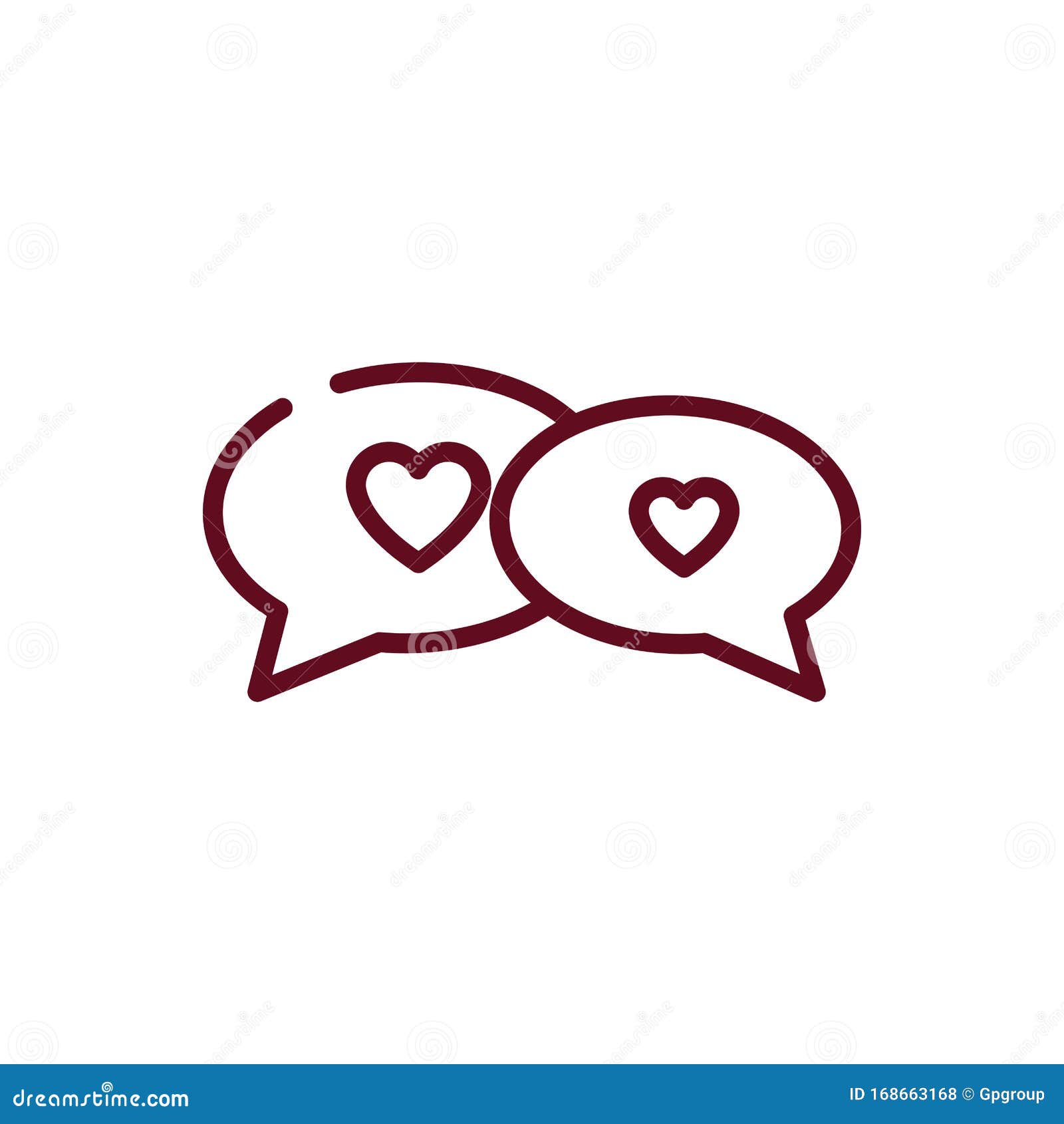 Isolated Hearts Inside Communication Bubbles Vector Design Stock Vector ...