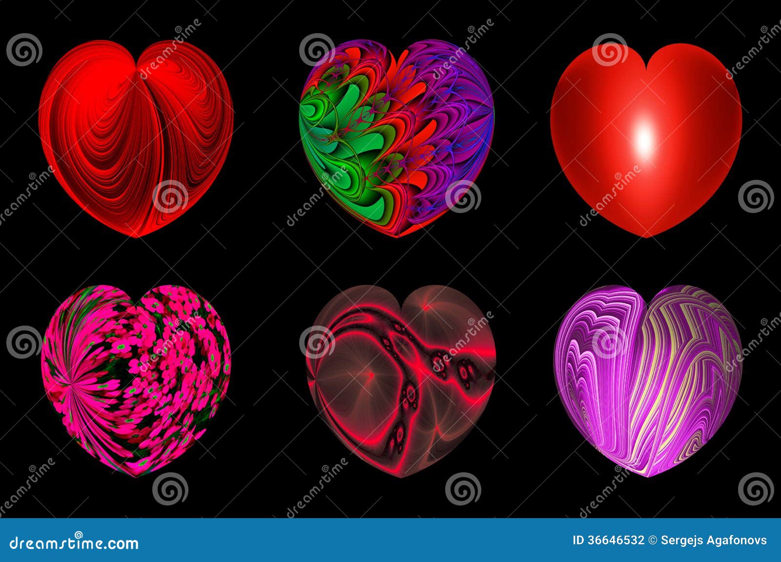 Isolated Hearts for Your Design. Set 3. Stock Illustration ...
