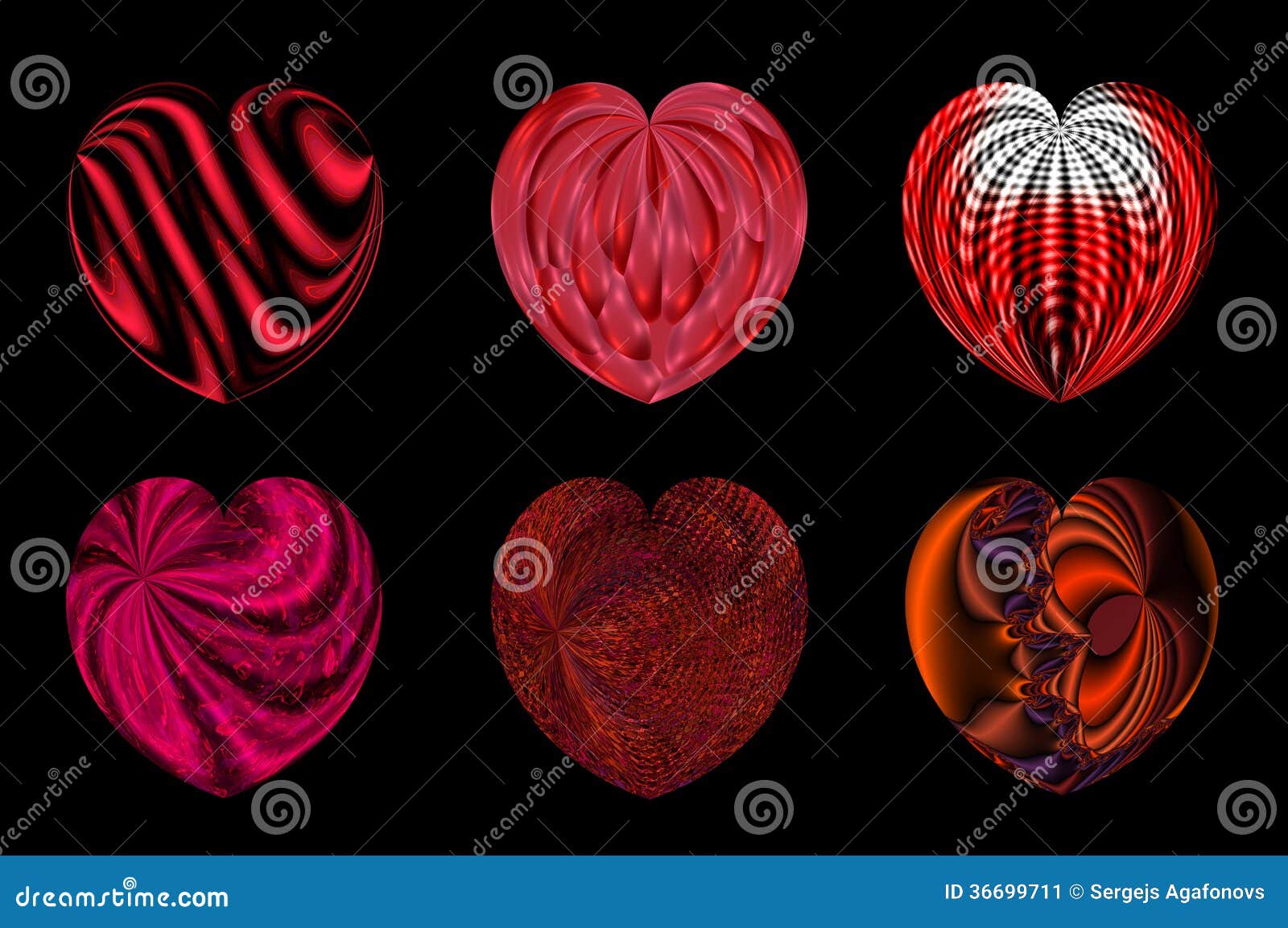 Isolated Hearts for Your Design. Set 6. Stock Illustration ...