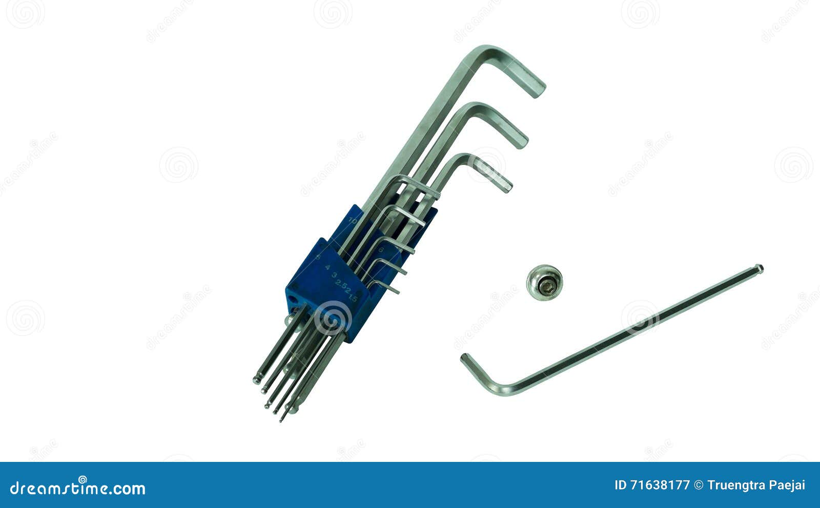 Isolated of hexagonal key stock image. Image of repair - 71638177