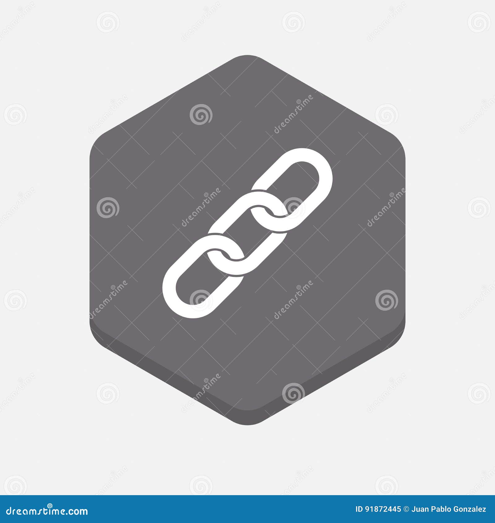 Isolated Hexagonal Signal with a Chain Stock Illustration ...