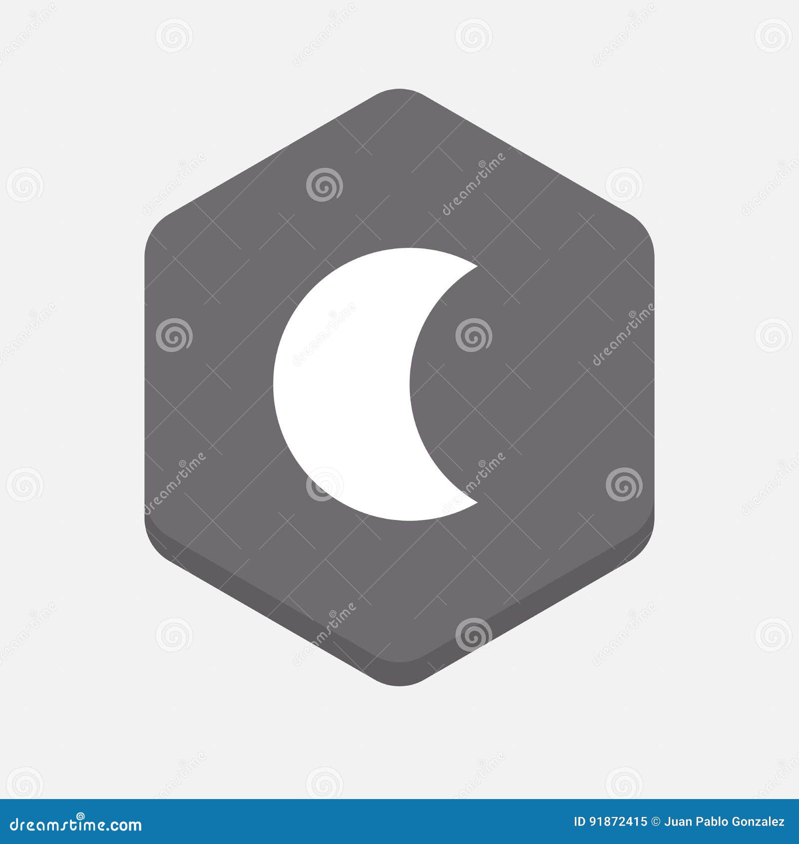 Isolated Hexagonal Signal with a Moon Stock Illustration - Illustration ...