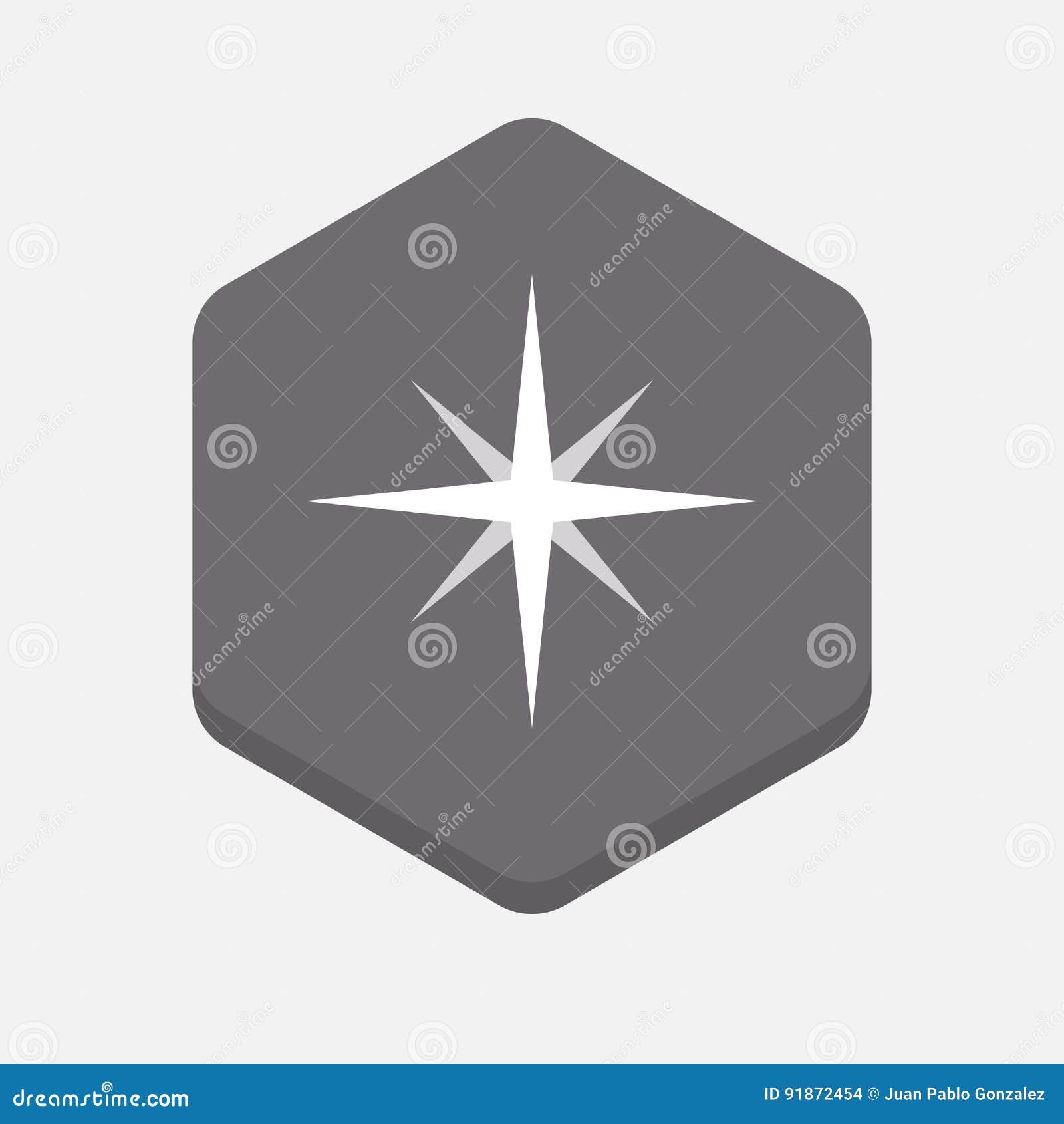 Isolated Hexagonal Signal with a Sparkle Stock Illustration ...