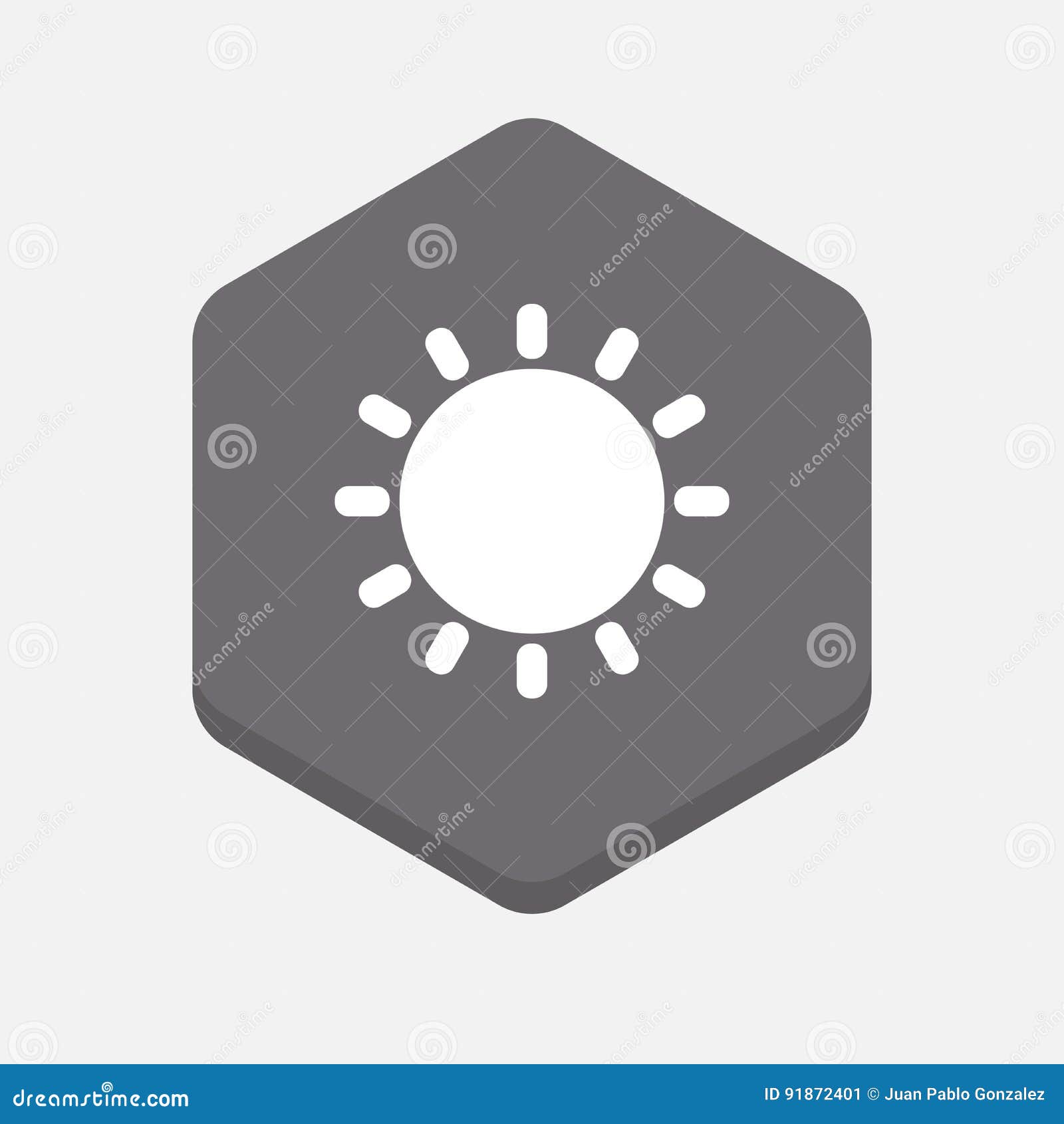 Isolated Hexagonal Signal with a Sun Stock Illustration - Illustration ...