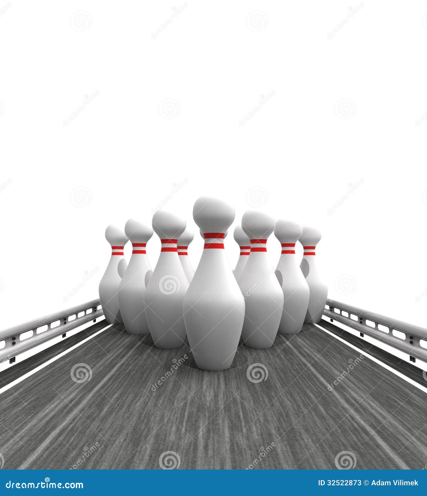 Isolated Highway with Standing Ninepins Stock Illustration ...