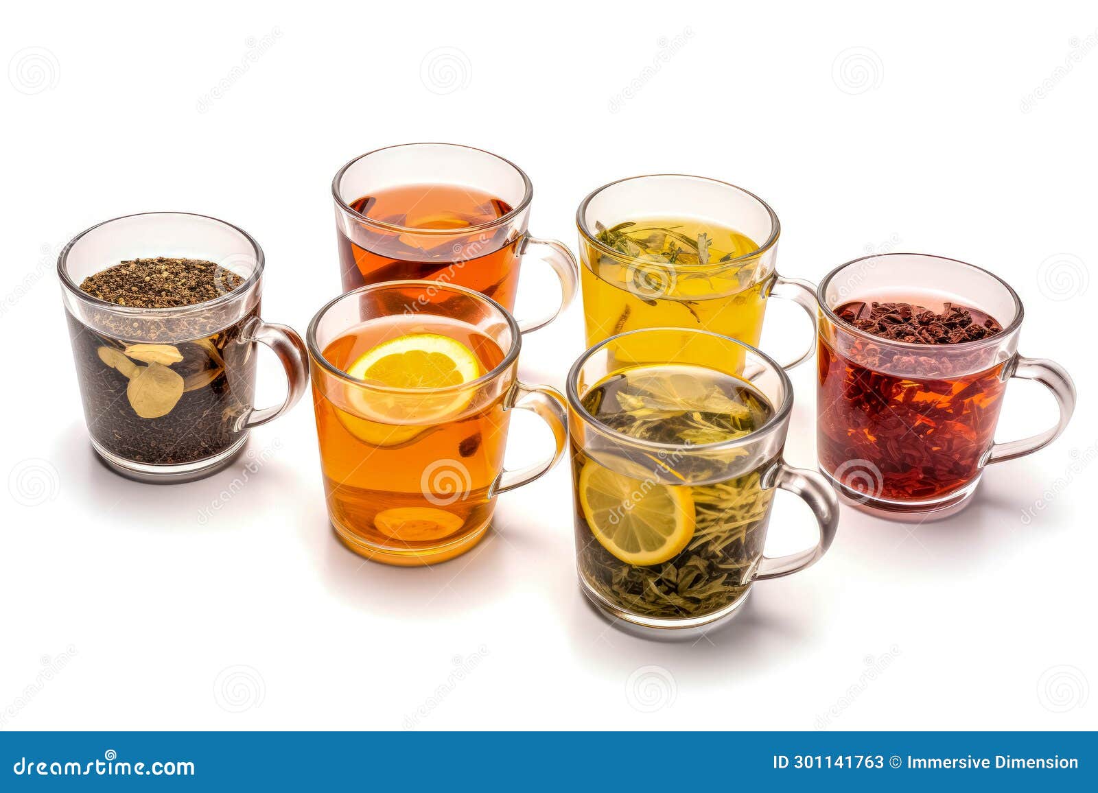 Isolated Hot Tea Sampler Gift Set on White Background. Different Teas ...