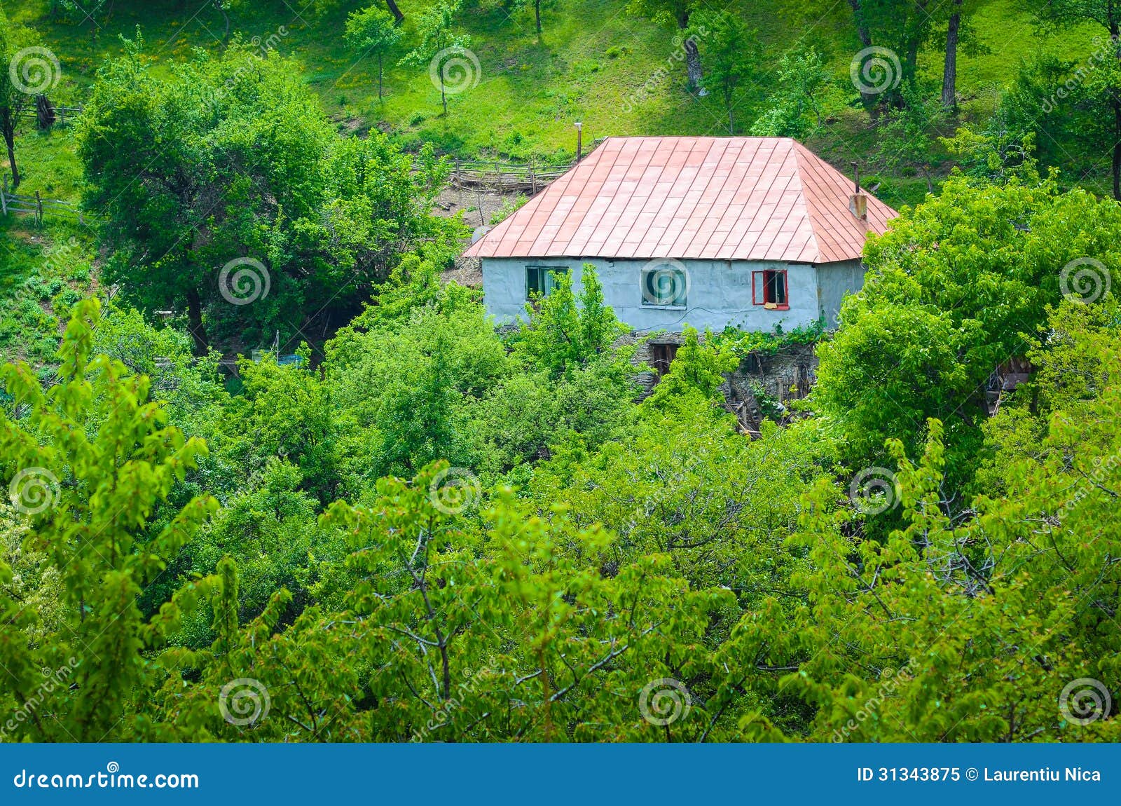 Isolated House in the Mountains Stock Image - Image of alone, grange ...