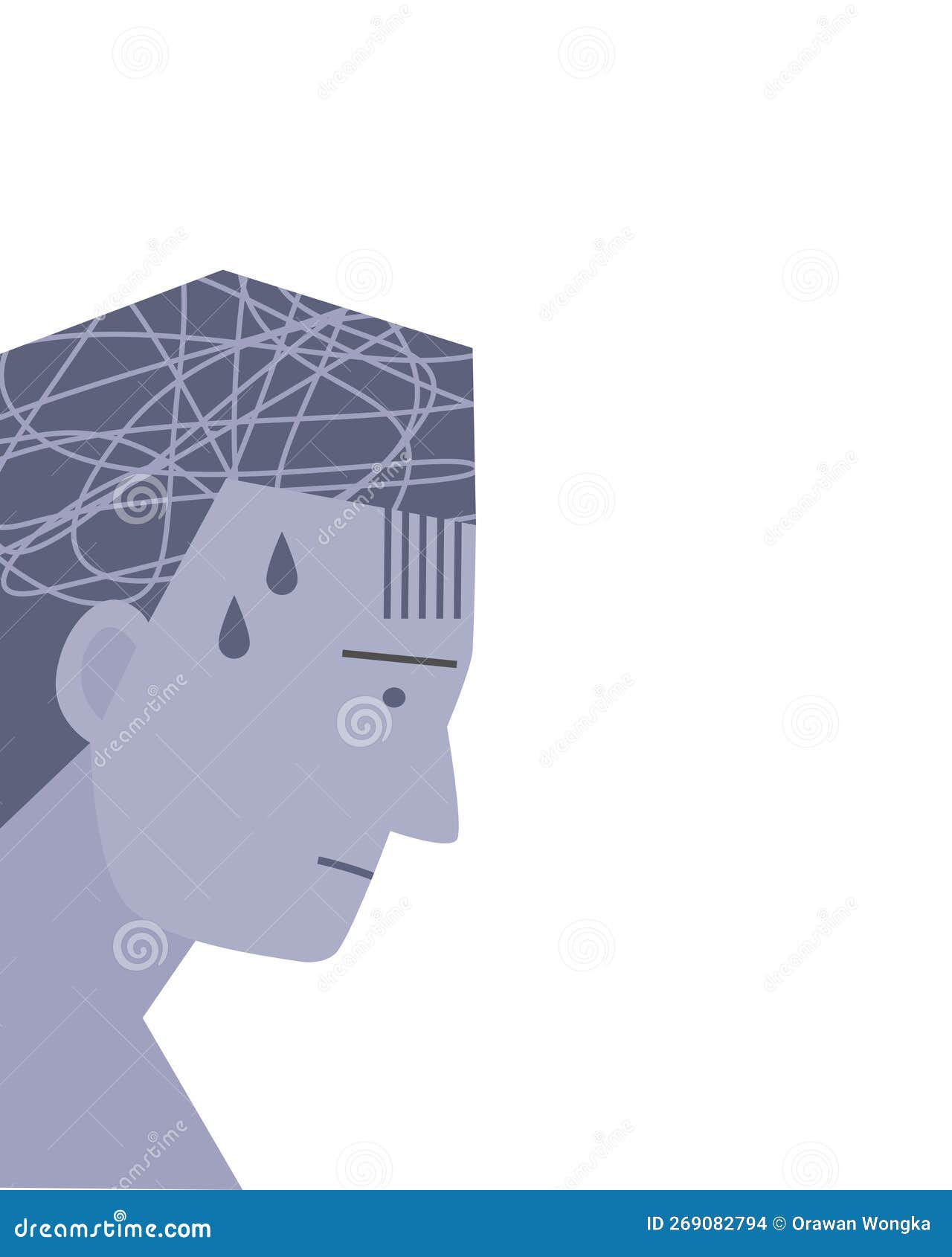 Isolated of Human with Anxious and Panic Attack, Flat Vector ...