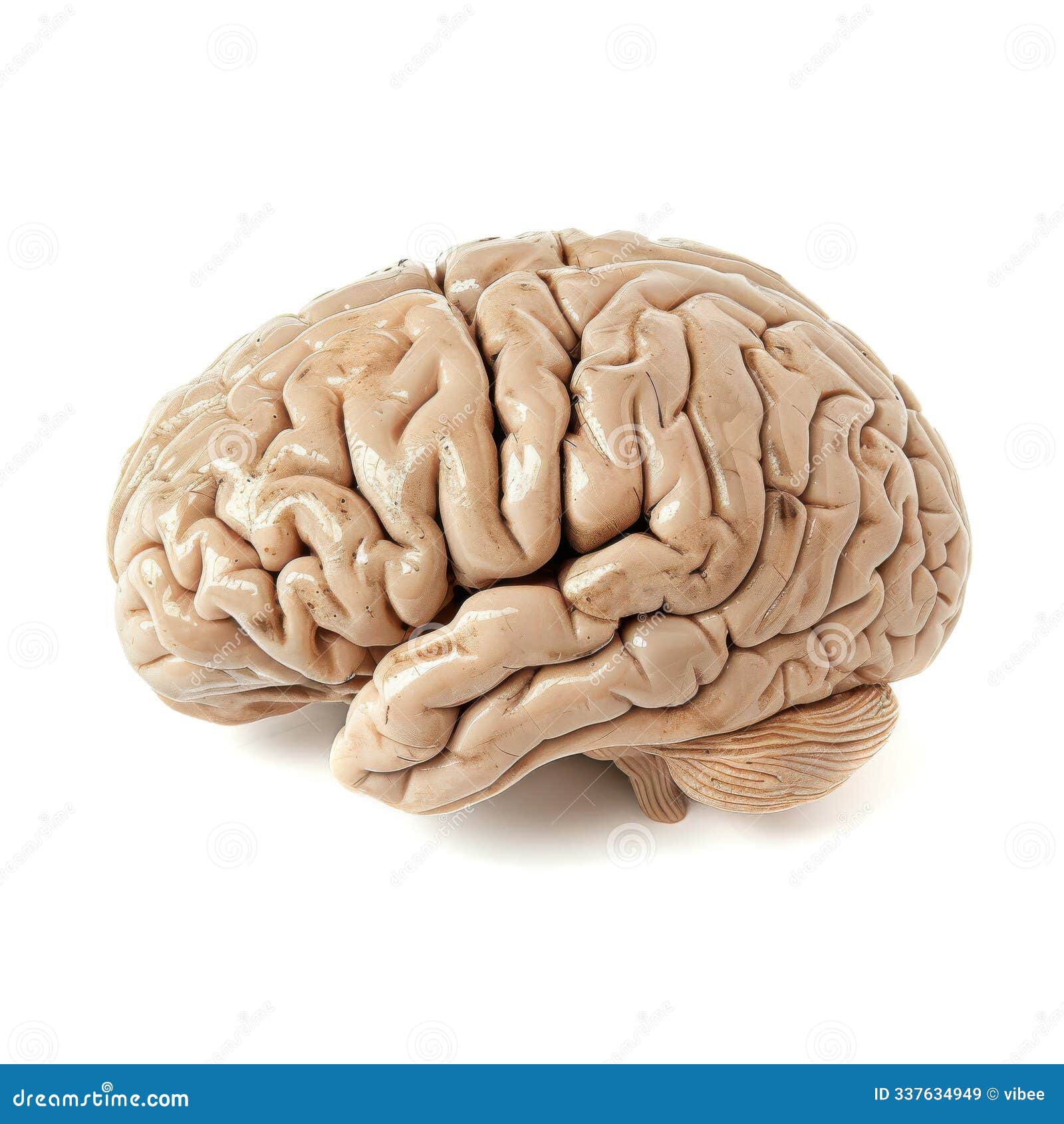Isolated Human Brain Image on White, Capturing Its Realistic Details ...