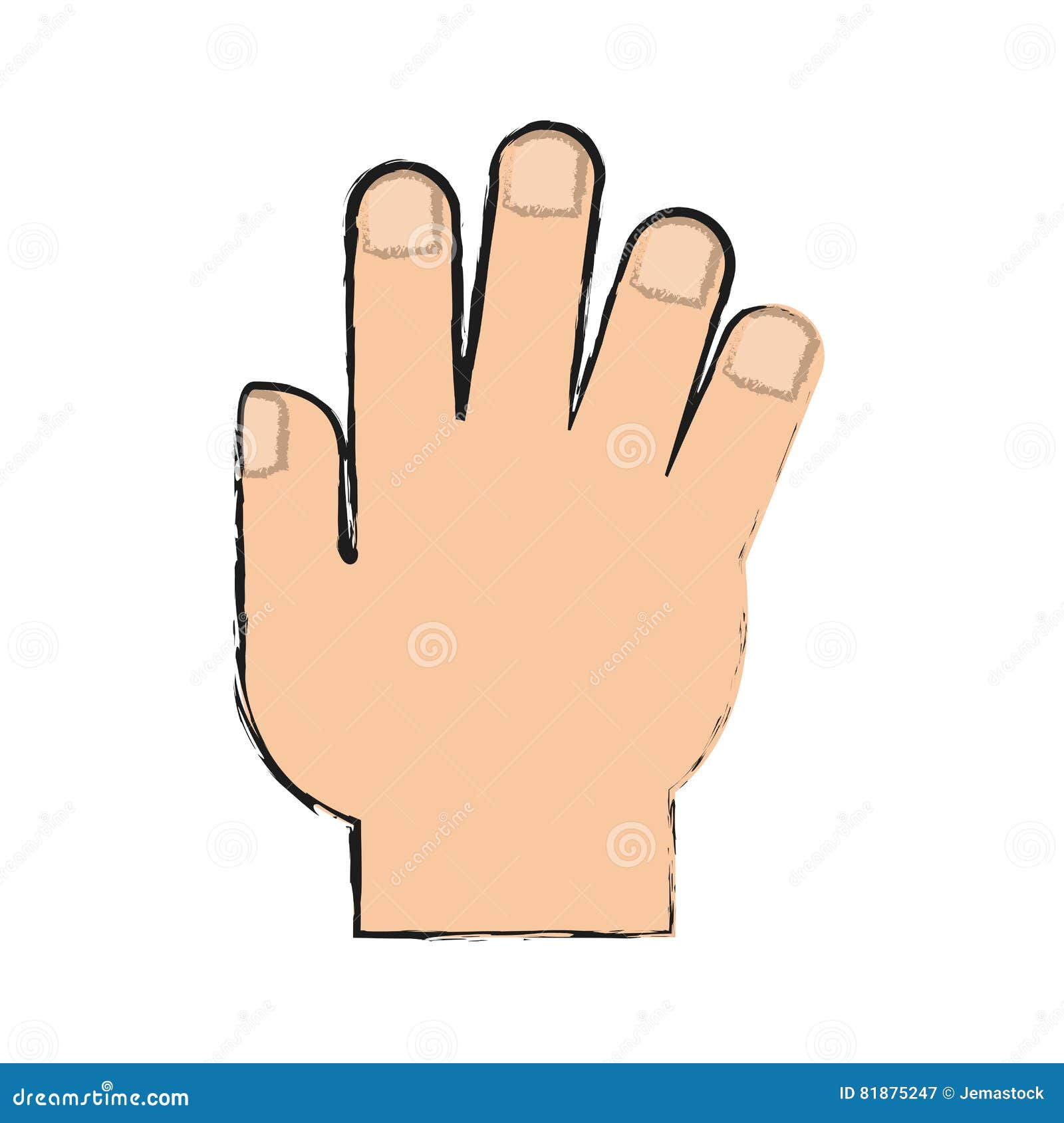 Isolated human hand design stock vector. Illustration of vector - 81875247
