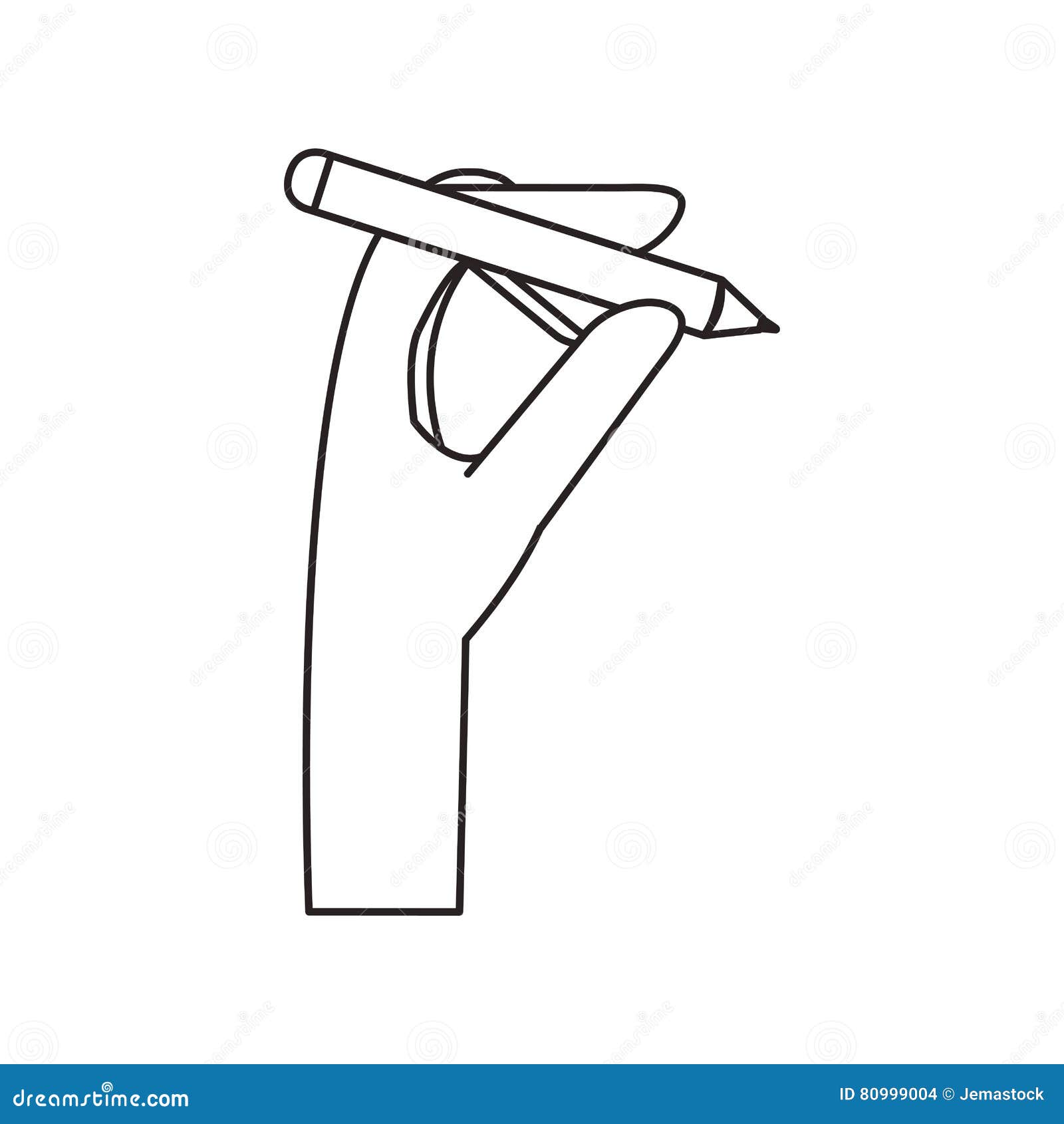 Isolated Human Hand and Pencil Design Stock Vector - Illustration of ...