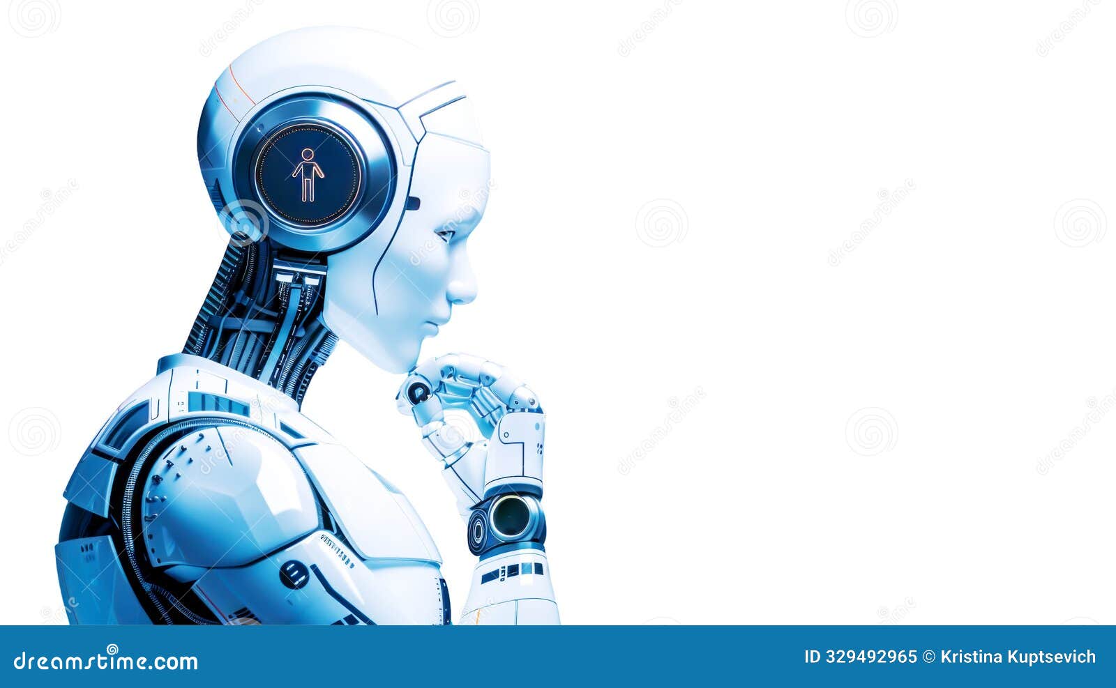 Isolated Humanoid Robot on Transparent Background Stock Image - Image ...