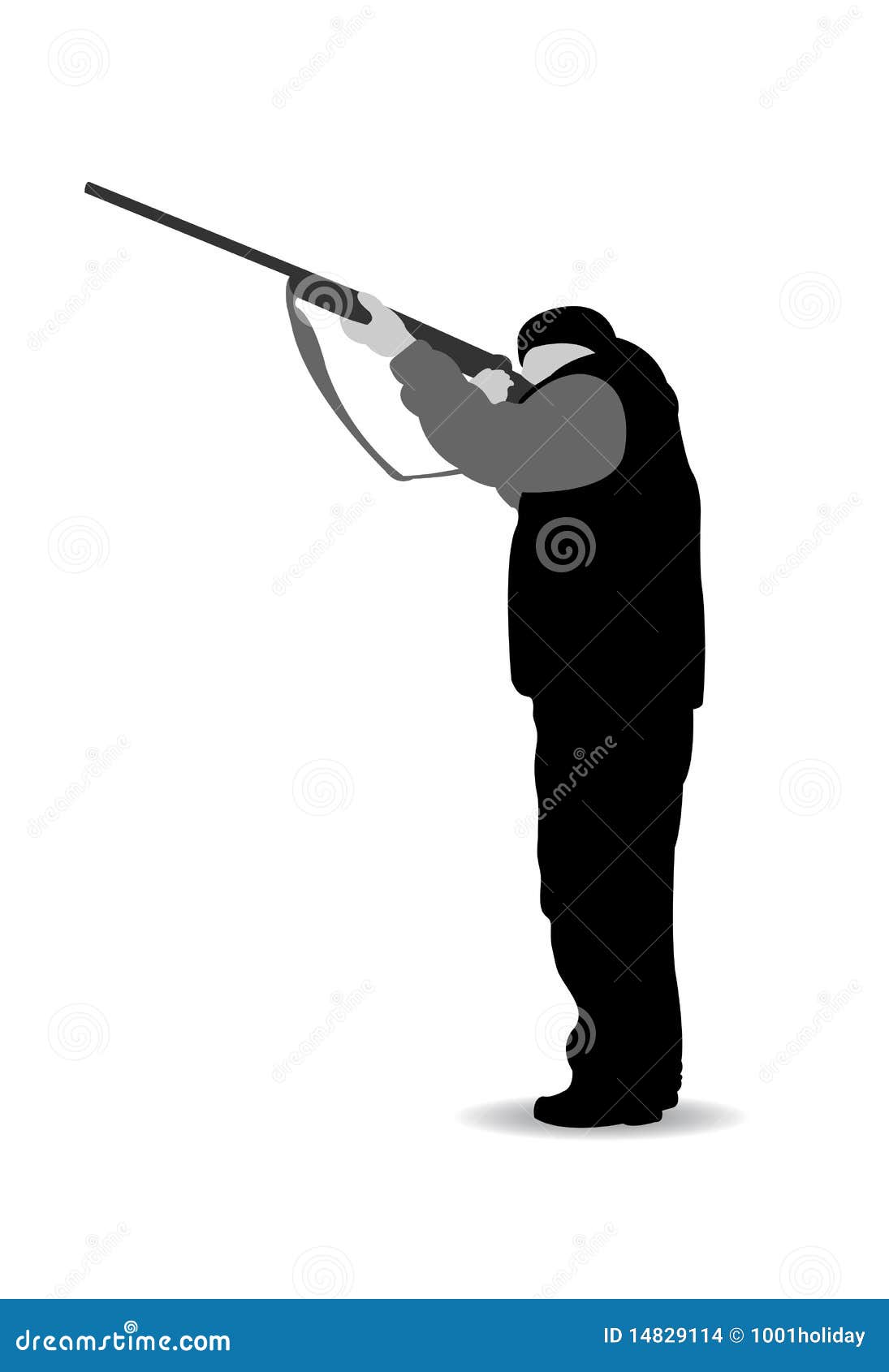 Isolated hunter silhouette stock vector. Illustration of male - 14829114