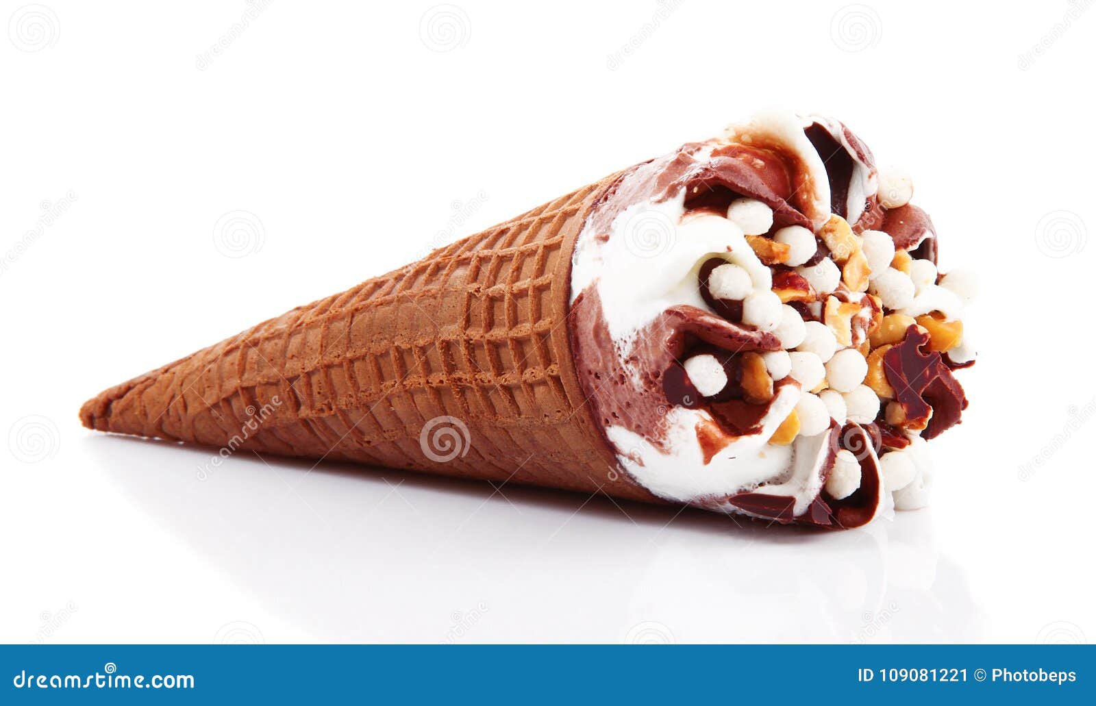Isolated Ice Cream Cone in White Background Stock Image - Image of ...