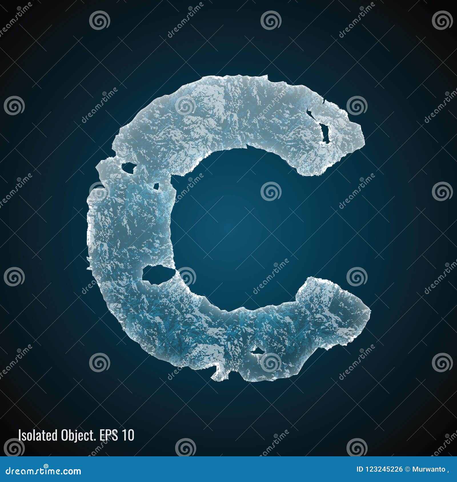 Ice Font of Letter C stock illustration. Illustration of carving ...