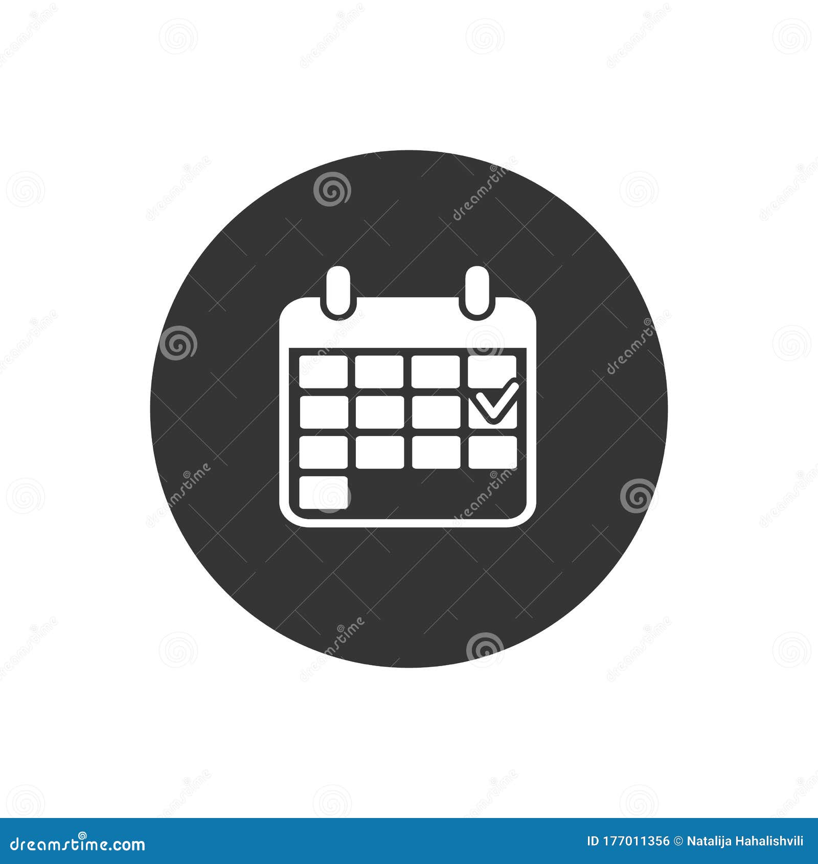 Isolated Icon of Calendar with Tick. Vector Stock Vector - Illustration ...