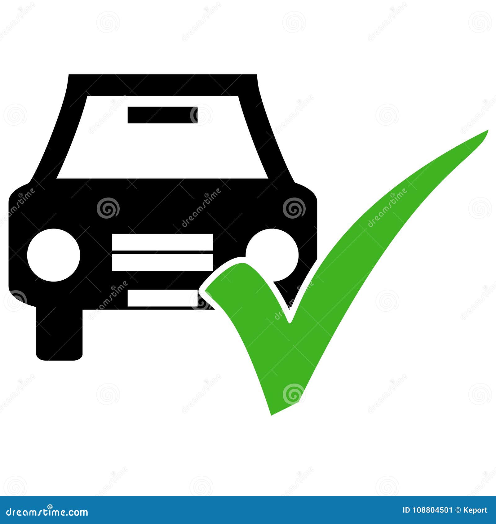 Car with green tick stock illustration. Illustration of transport ...