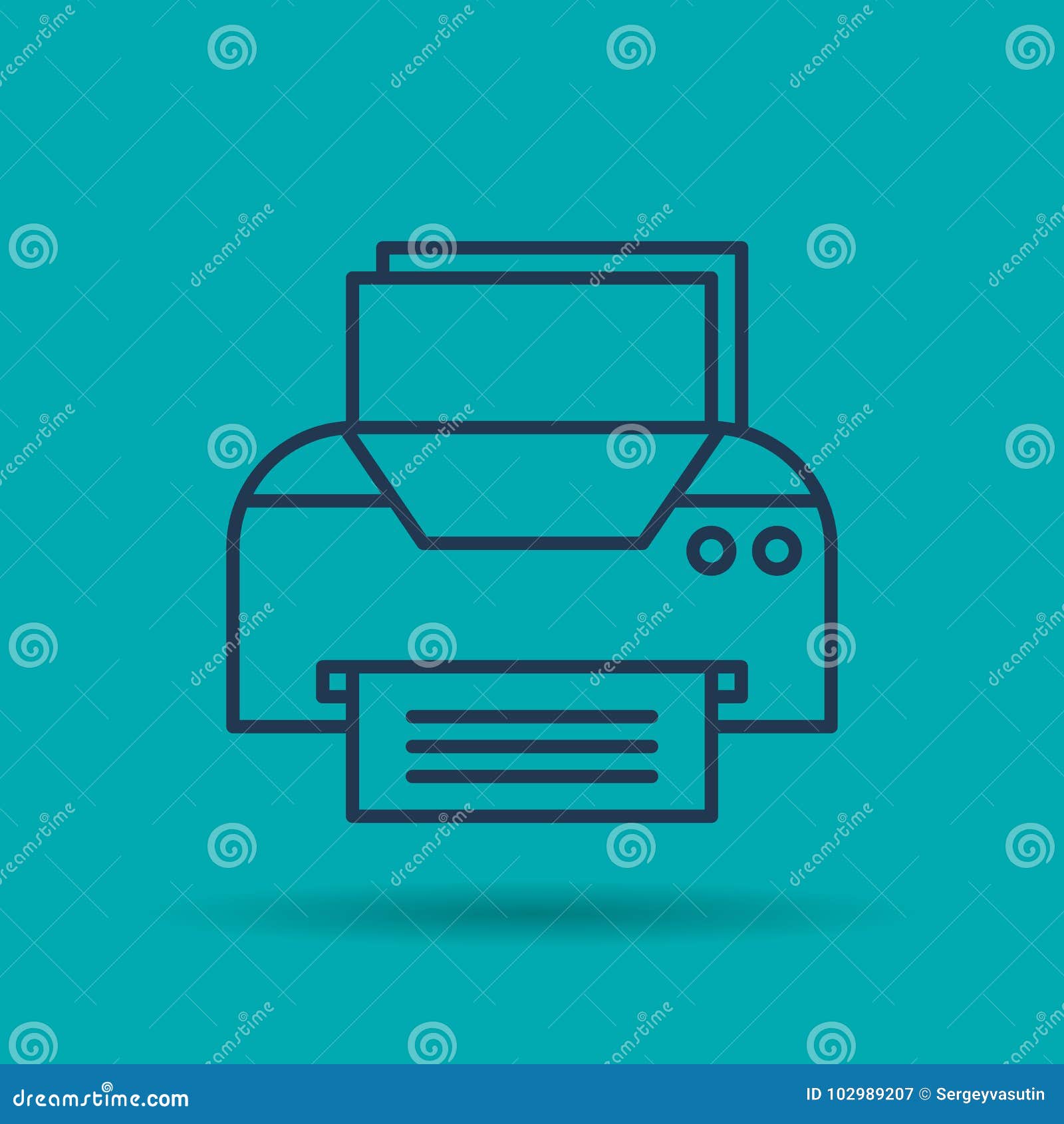 Isolated Icon of Office Printer Stock Vector - Illustration of graphic ...