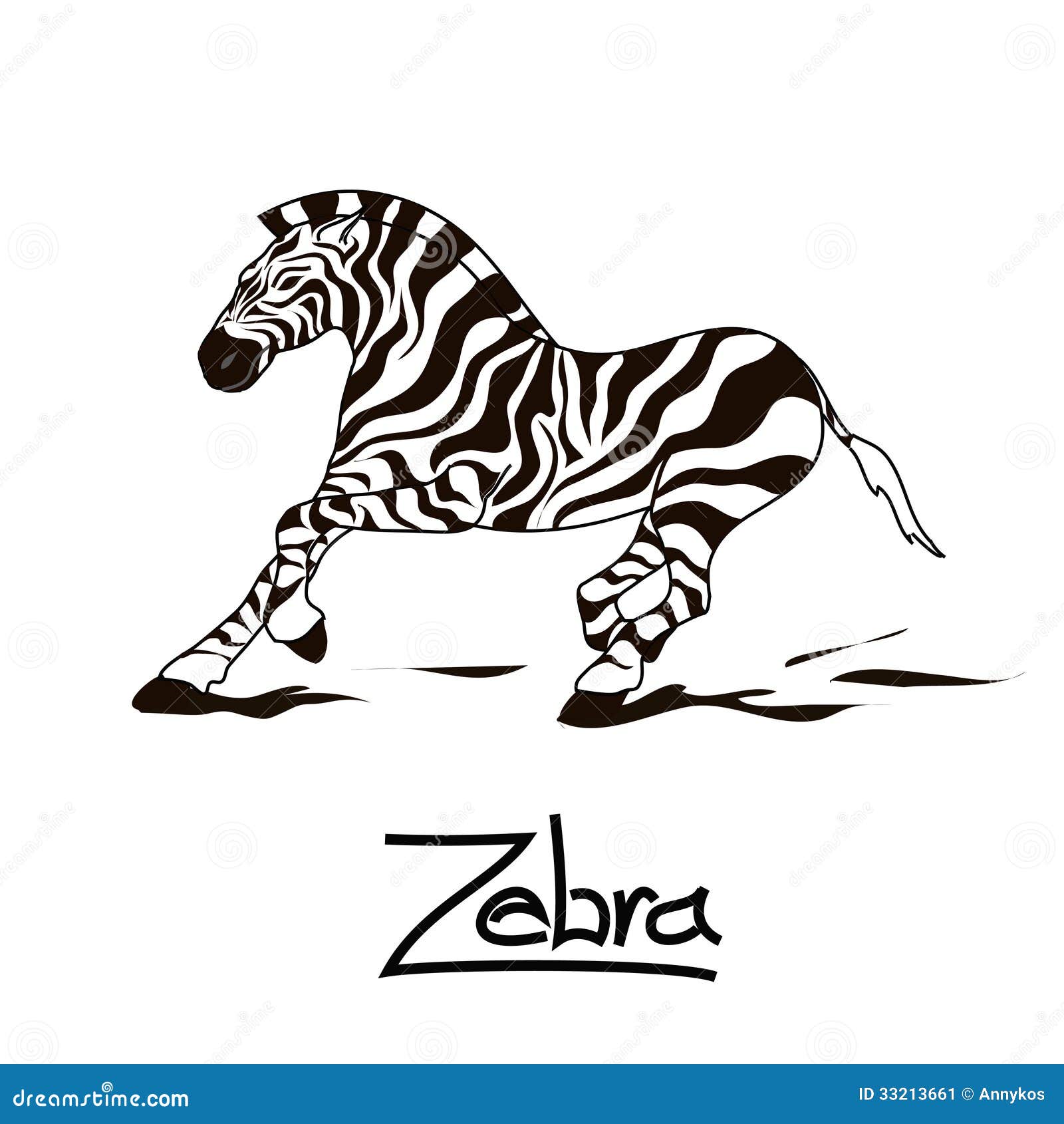 Isolated Icon of Running Zebra Stock Vector - Illustration of animal ...