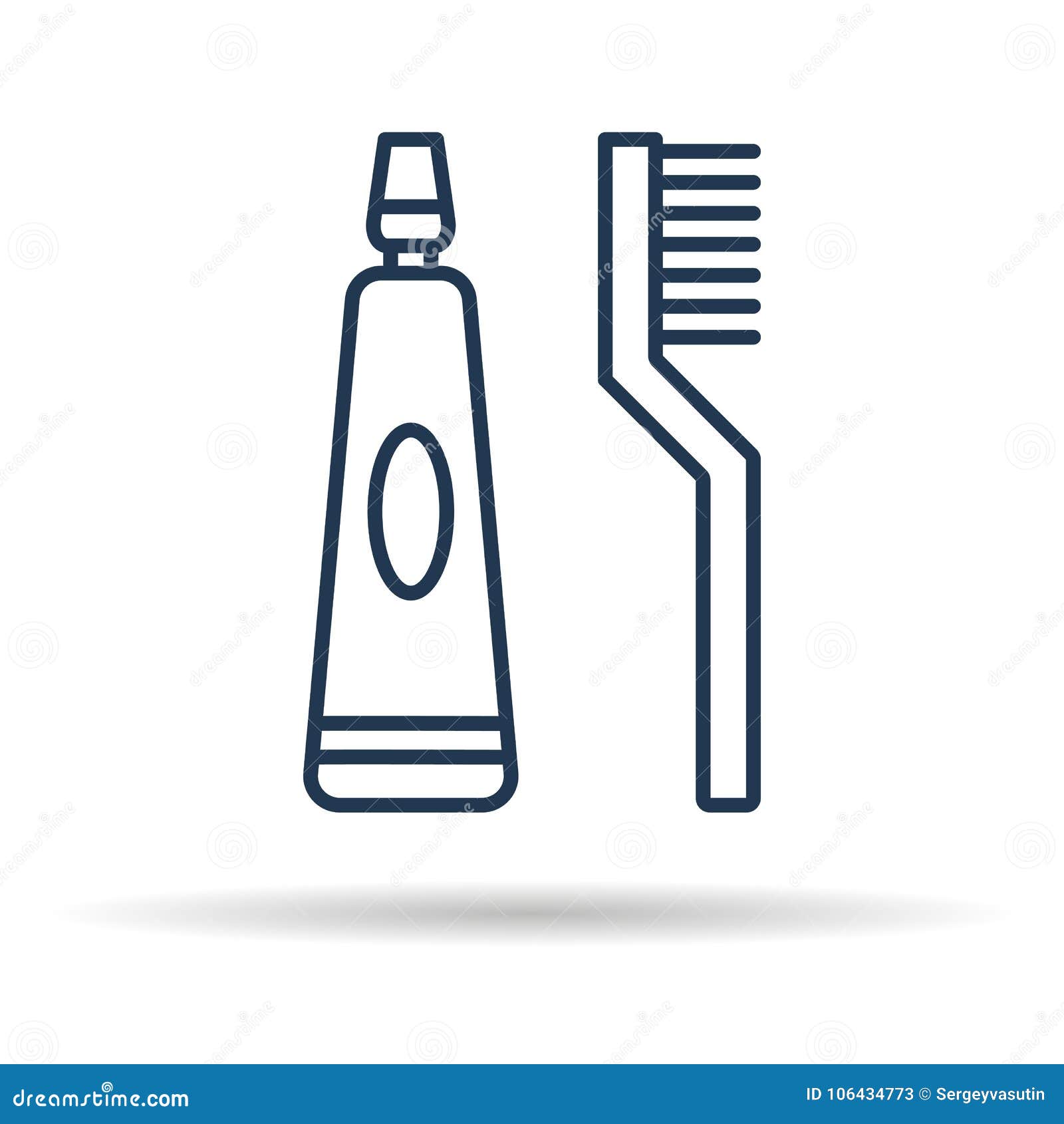 Isolated Icon of Toothpaste and Brush Stock Vector - Illustration of ...