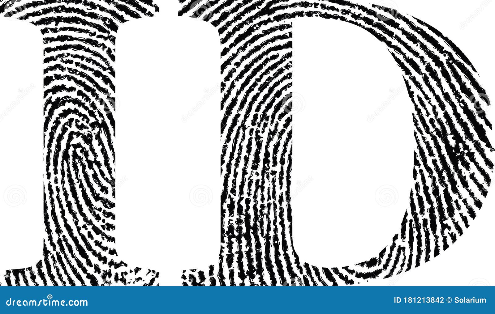 ID letters stock vector. Illustration of thumbprint - 181213842