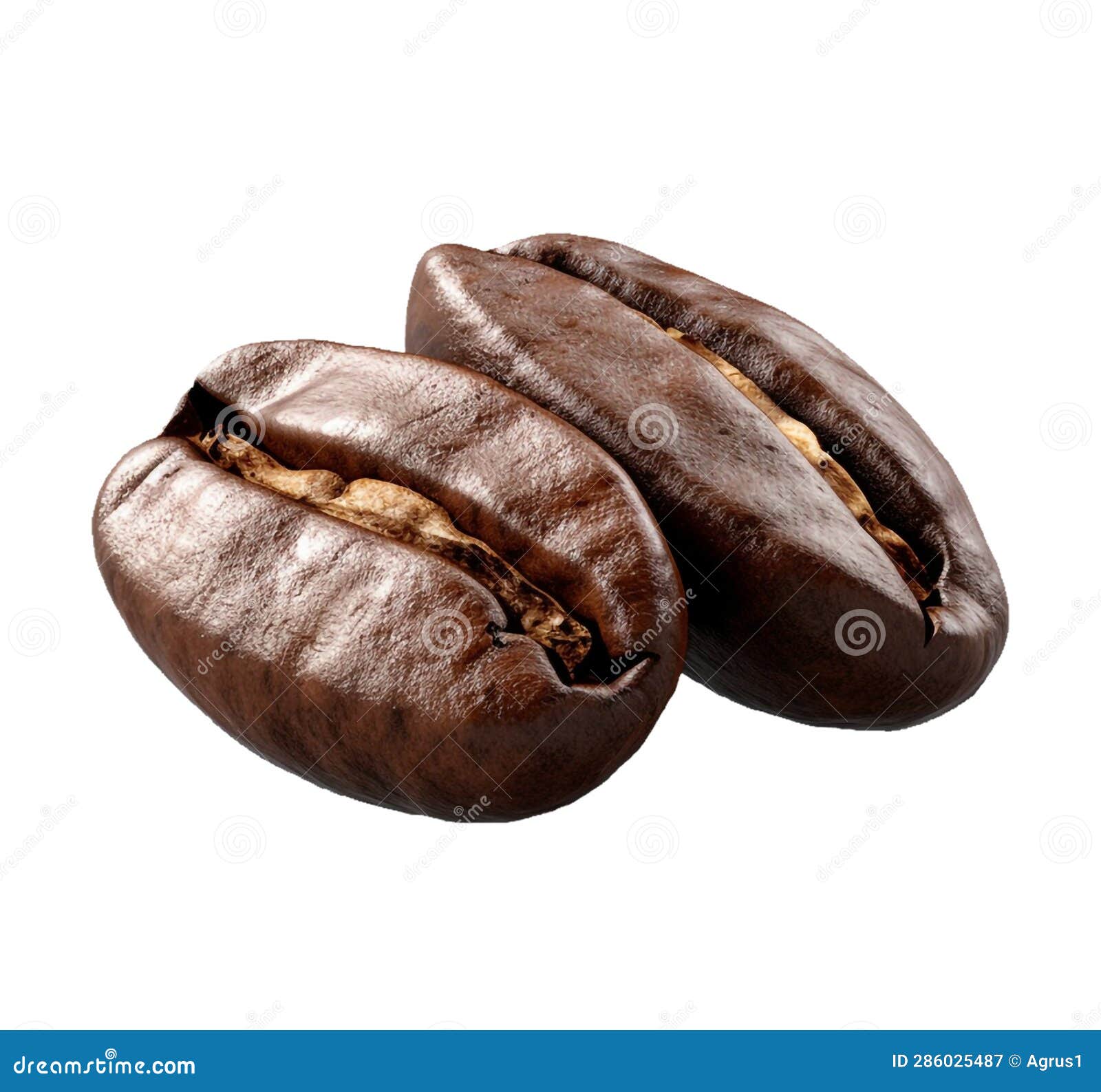 Isolated Illustration of Cofee Beans. Generative AI Stock Illustration ...