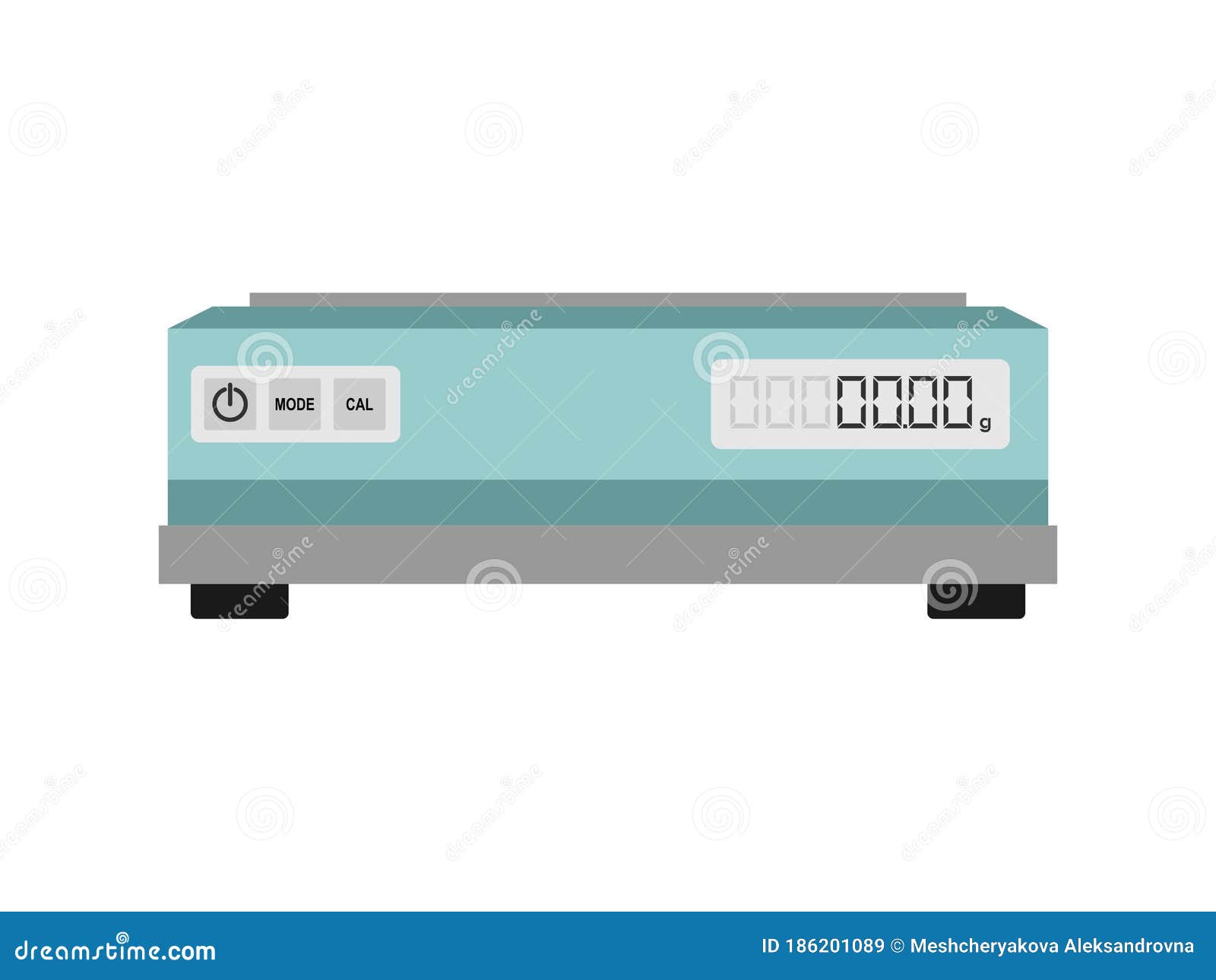 ISOLATED ILLUSTRATION of ELECTRONIC SCALES on a WHITE BACKGROUND Stock ...