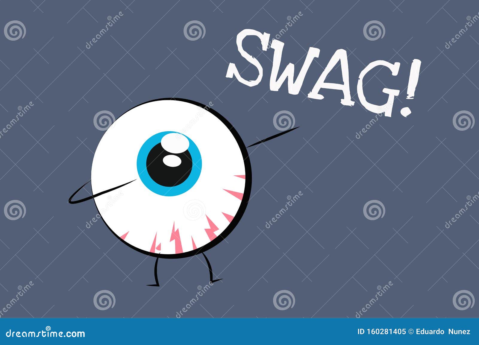 Isolated Illustration of an Eye Doing the Dab Stock Vector ...