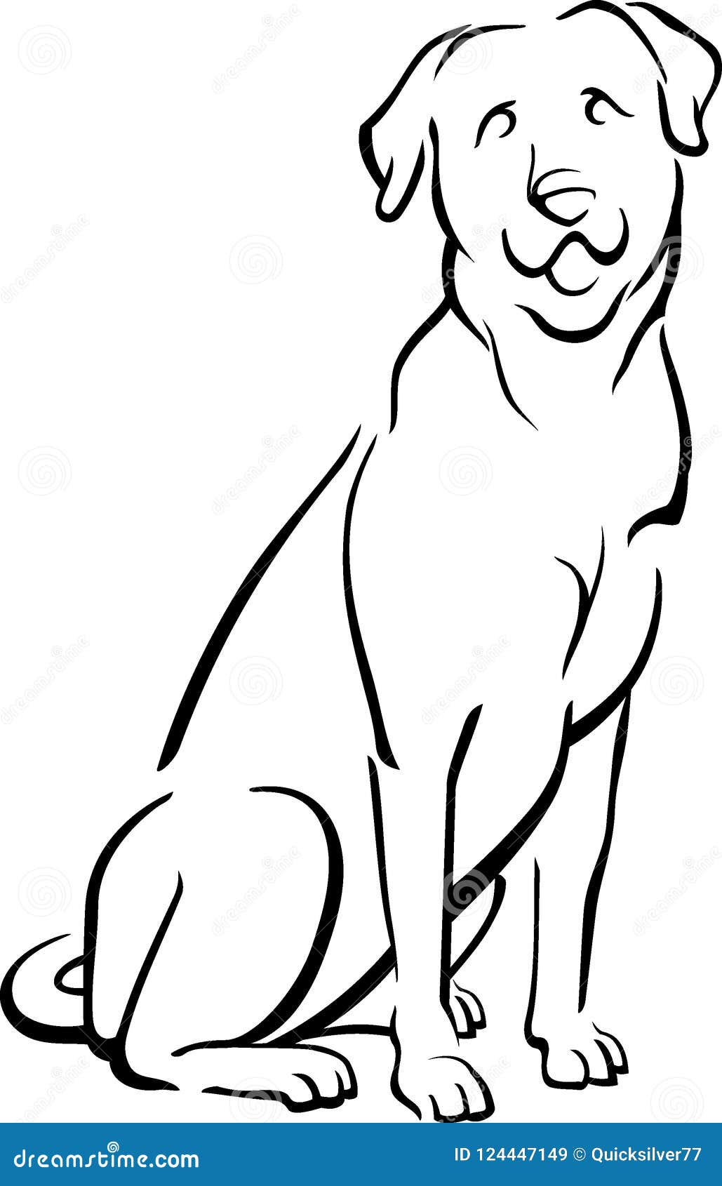 Labrador Outline in Front View Stock Vector - Illustration of sitting ...