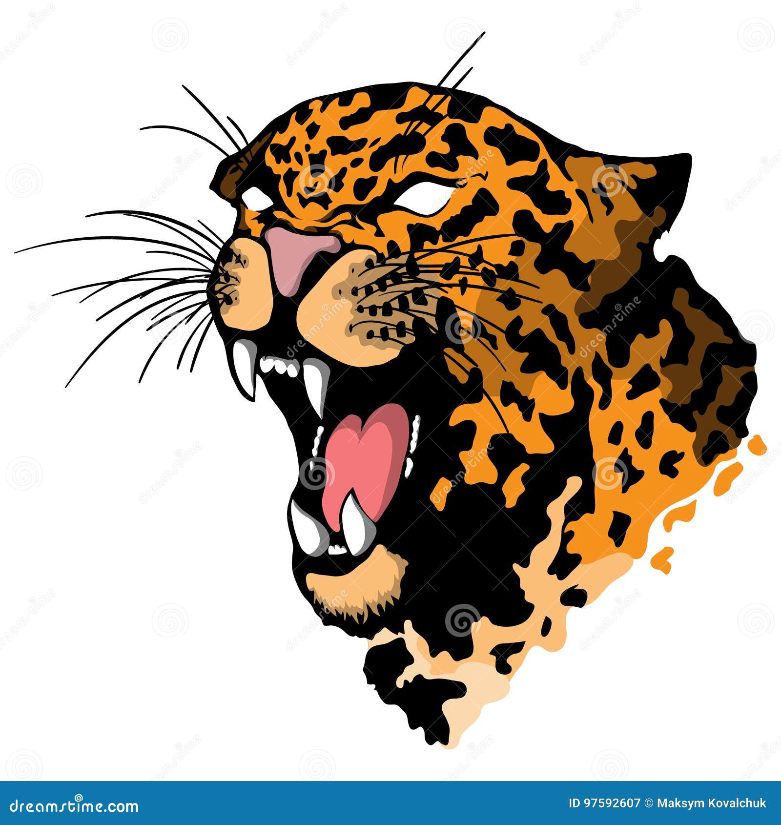 Isolated Illustration of a Leopard Head Stock Vector - Illustration of ...