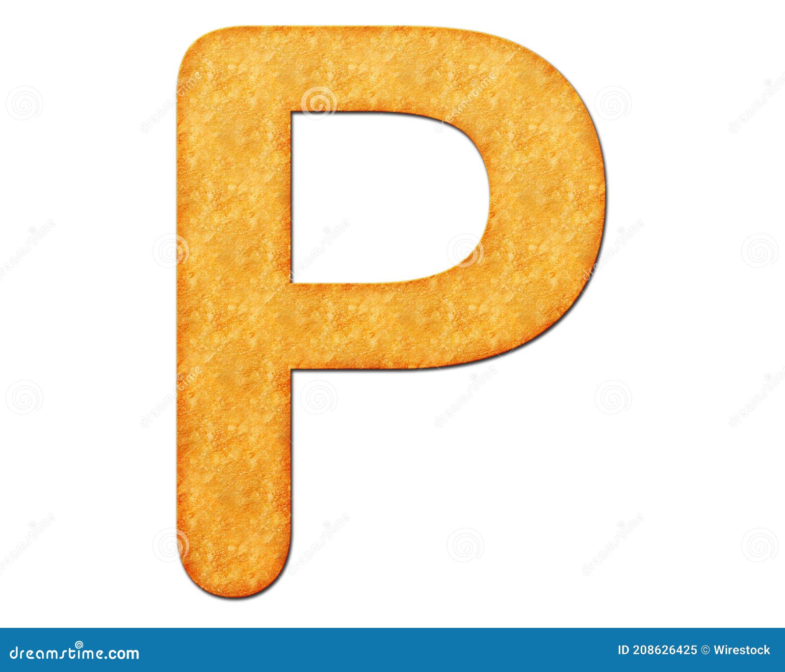 Isolated Illustration of the Letter P Composed of Brown Pattern Stock ...
