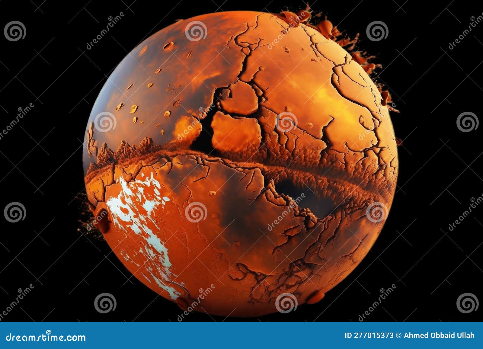 Isolated Illustration of Mars Planet on a Transparent Background ...