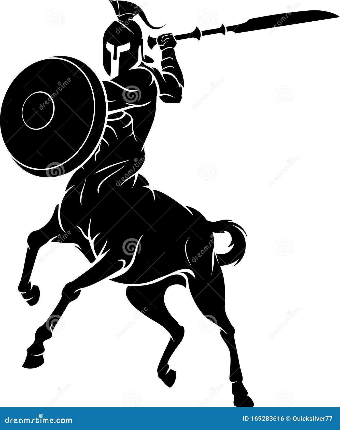 Centaur with Sword and Shield Attack Stock Vector - Illustration of ...