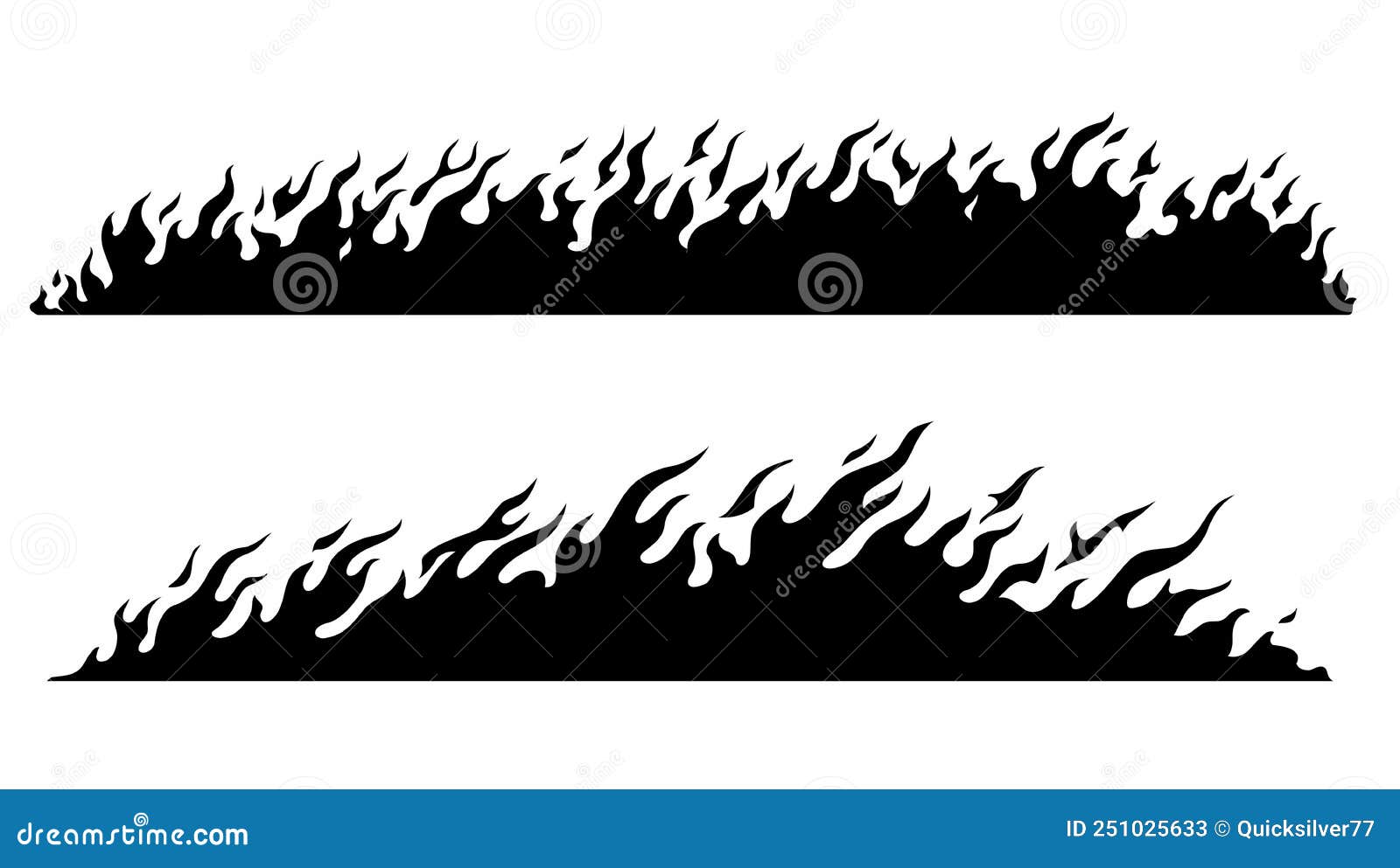 Blazing Fire Silhouette Illustration Set Stock Vector - Illustration of ...