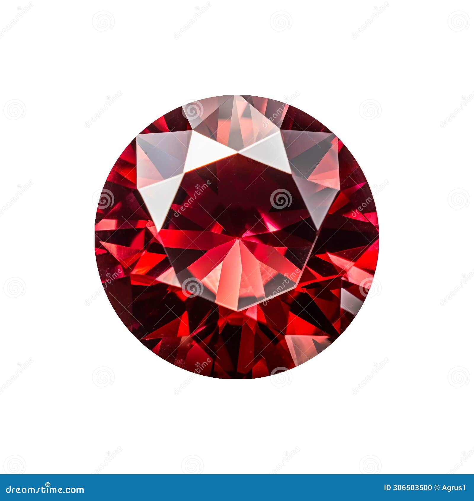 Isolated Illustration of Red Circle Ruby Gem Crystal. Generative AI ...