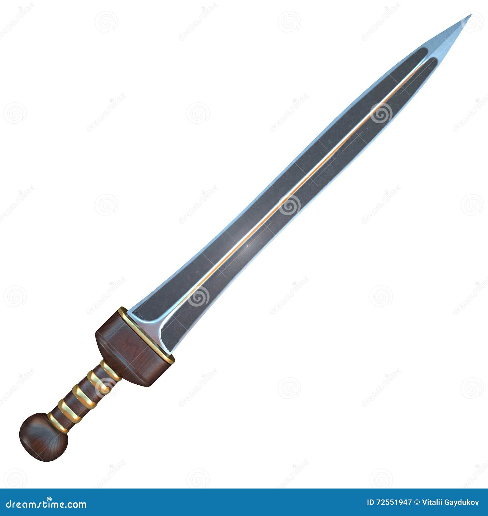 Isolated Illustration of a Roman Gladius Short Sword Stock Image ...