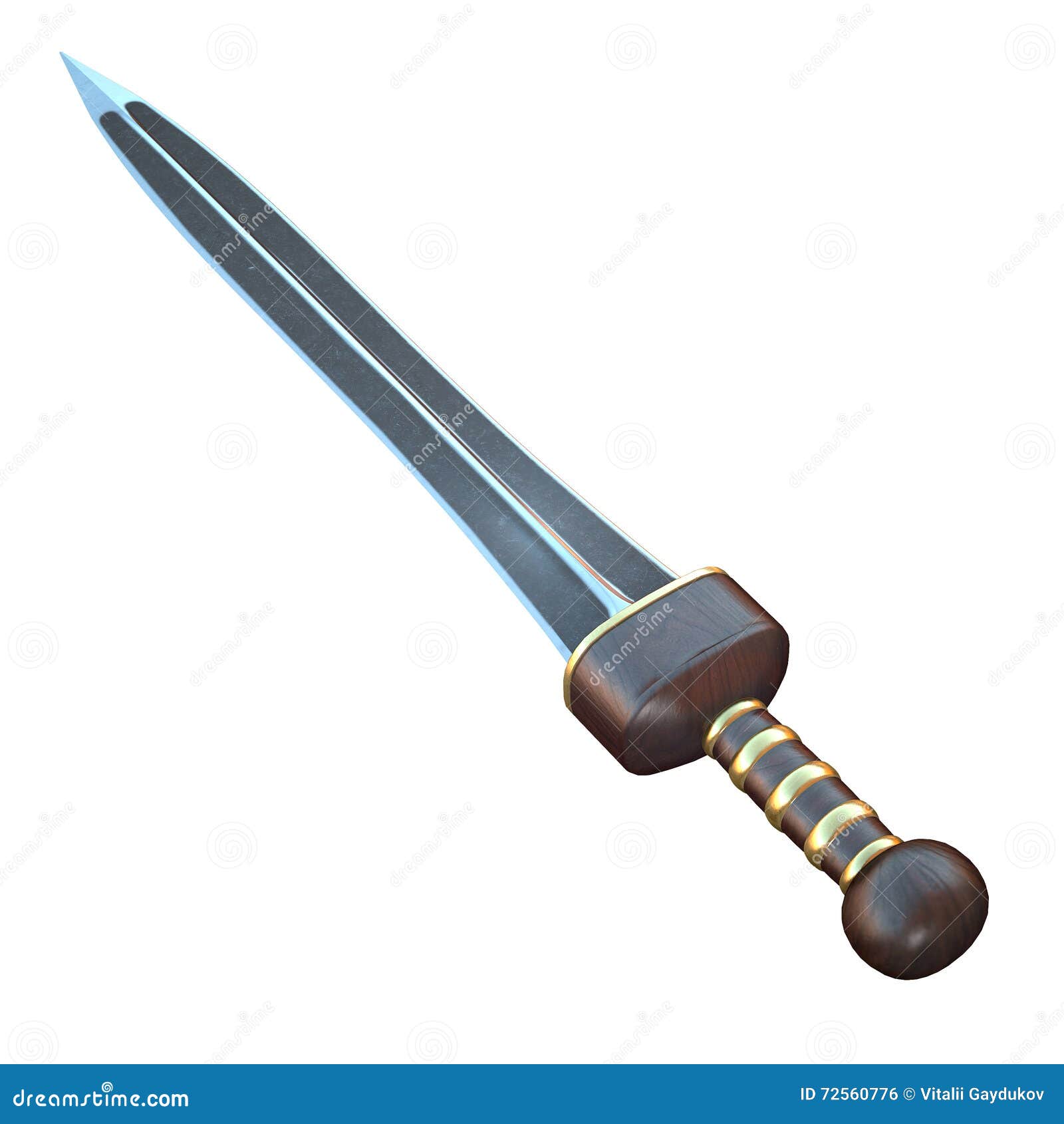 Isolated Illustration of a Roman Gladius Short Sword Stock Illustration ...
