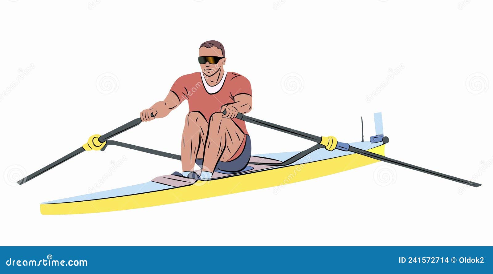 Isolated Illustration of Single Scull Racer , Vector Drawing Stock ...