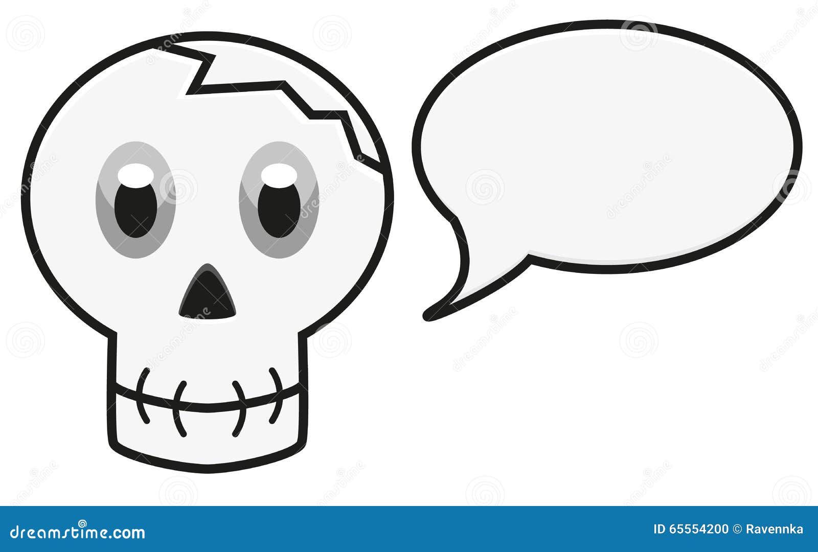 Isolated Illustration of Skull with Speech Bubble Stock Illustration ...