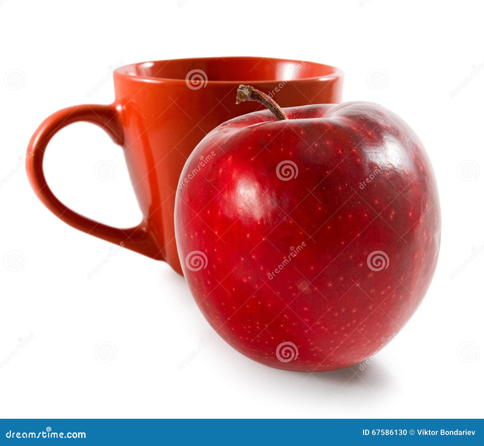 Isolated Image of Apple and Cup Closeup Stock Photo - Image of benefit ...