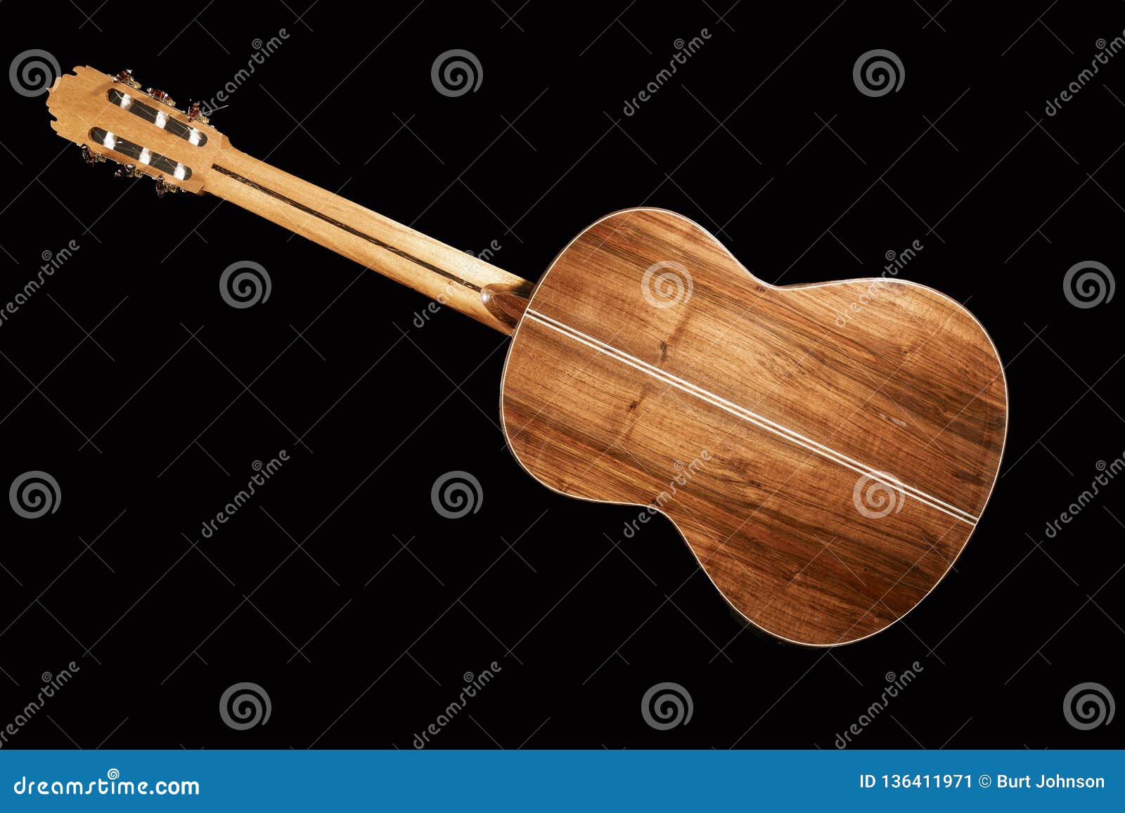 Isolated Image of Back of an Acoustic Guitar Stock Image - Image of ...