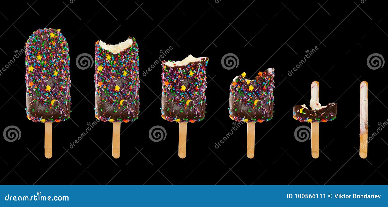 Isolated Image of a Bitten Ice Cream Close-up Stock Image - Image of ...