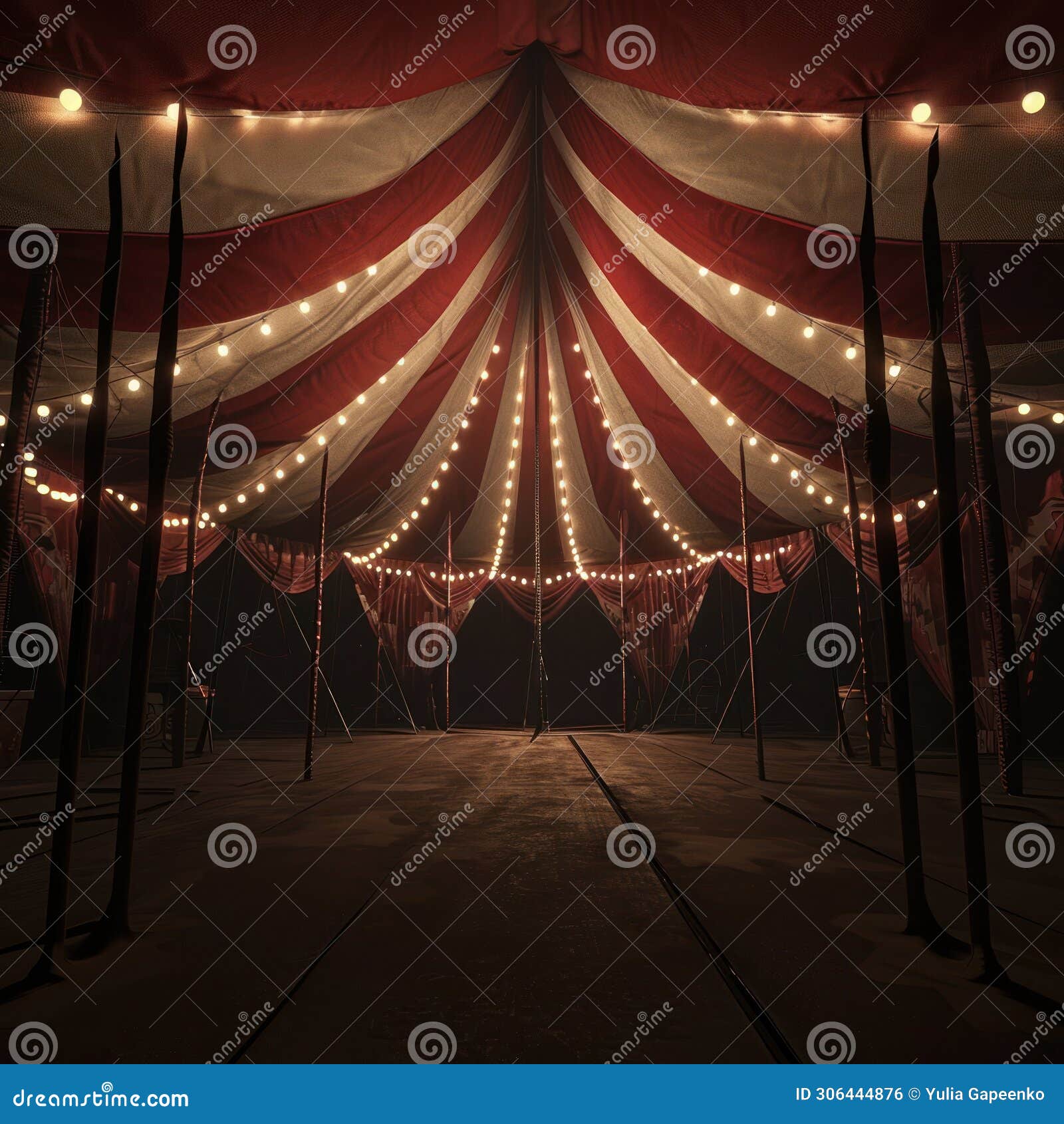 An Isolated Image of a Circus Tent Inside a Dark Interior Stock Photo ...