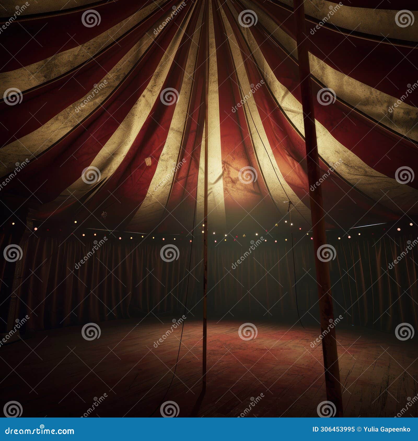 An Isolated Image of a Circus Tent Inside a Dark Interior Stock Image - Image of spotlight ...